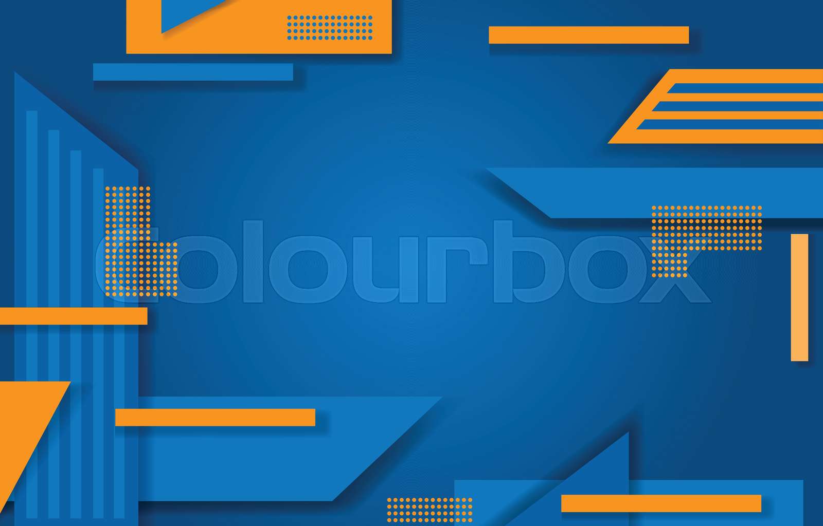 Blue Orange Abstract Geometric Memphis Technology Background | Stock ...