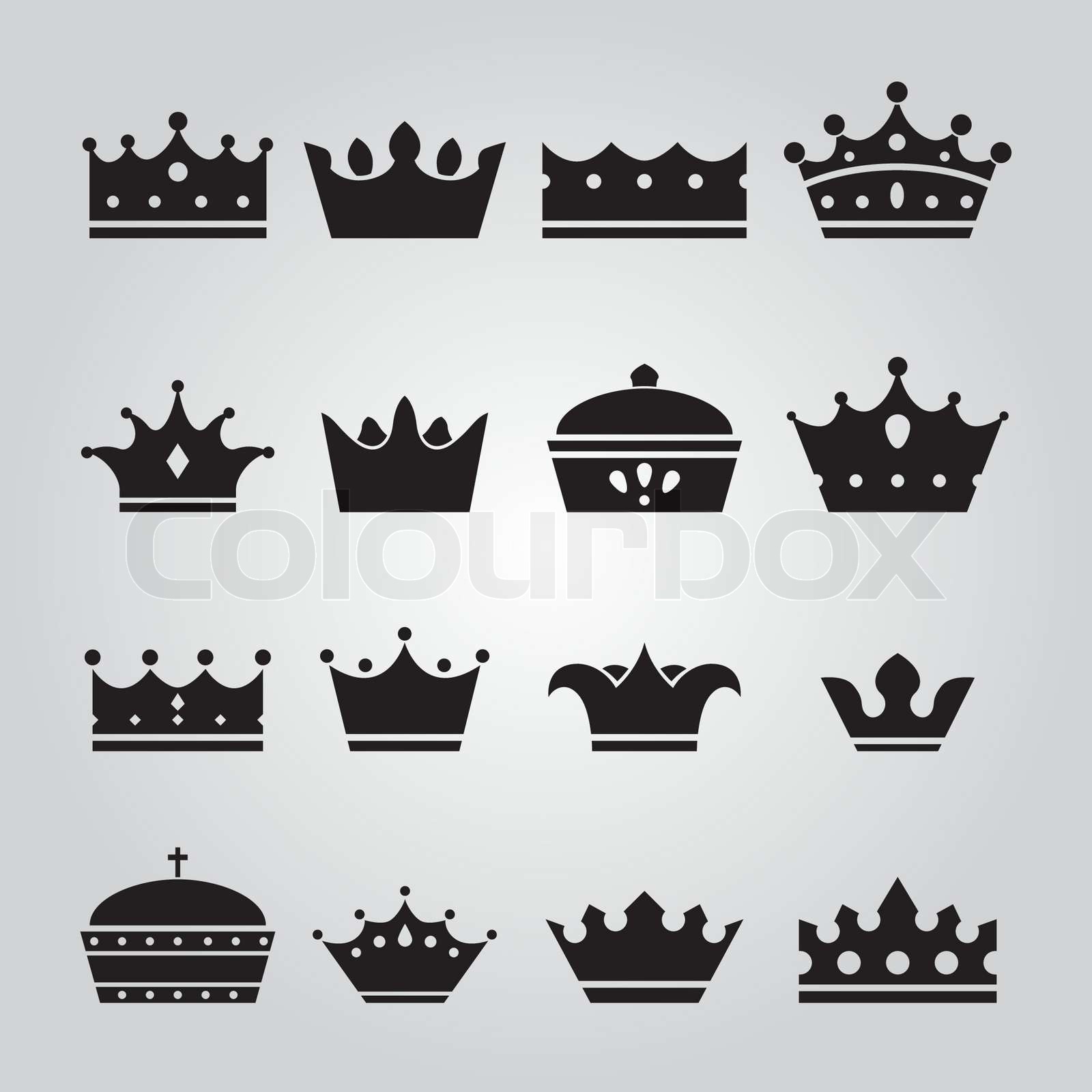 Set of Crowns Icons | Stock vector | Colourbox