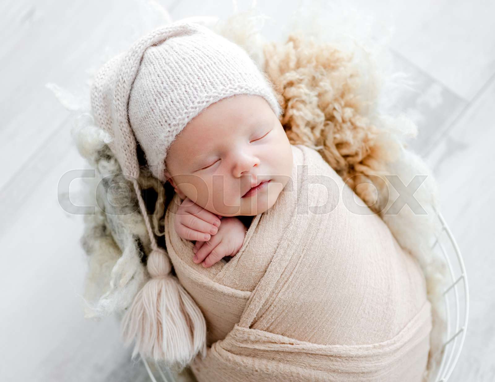 Newborn baby portrait | Stock image | Colourbox