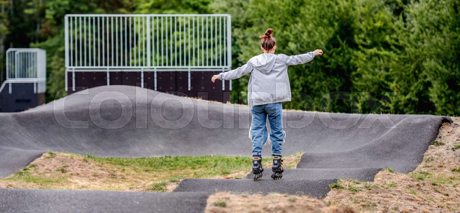 Girl Roller Skater Stock Image Colourbox