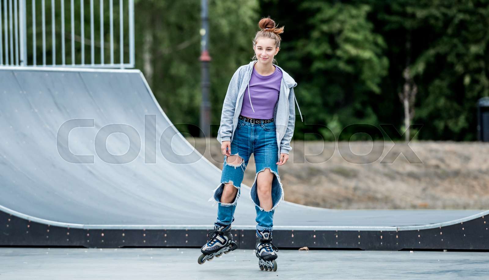Girl Roller Skater Stock Image Colourbox