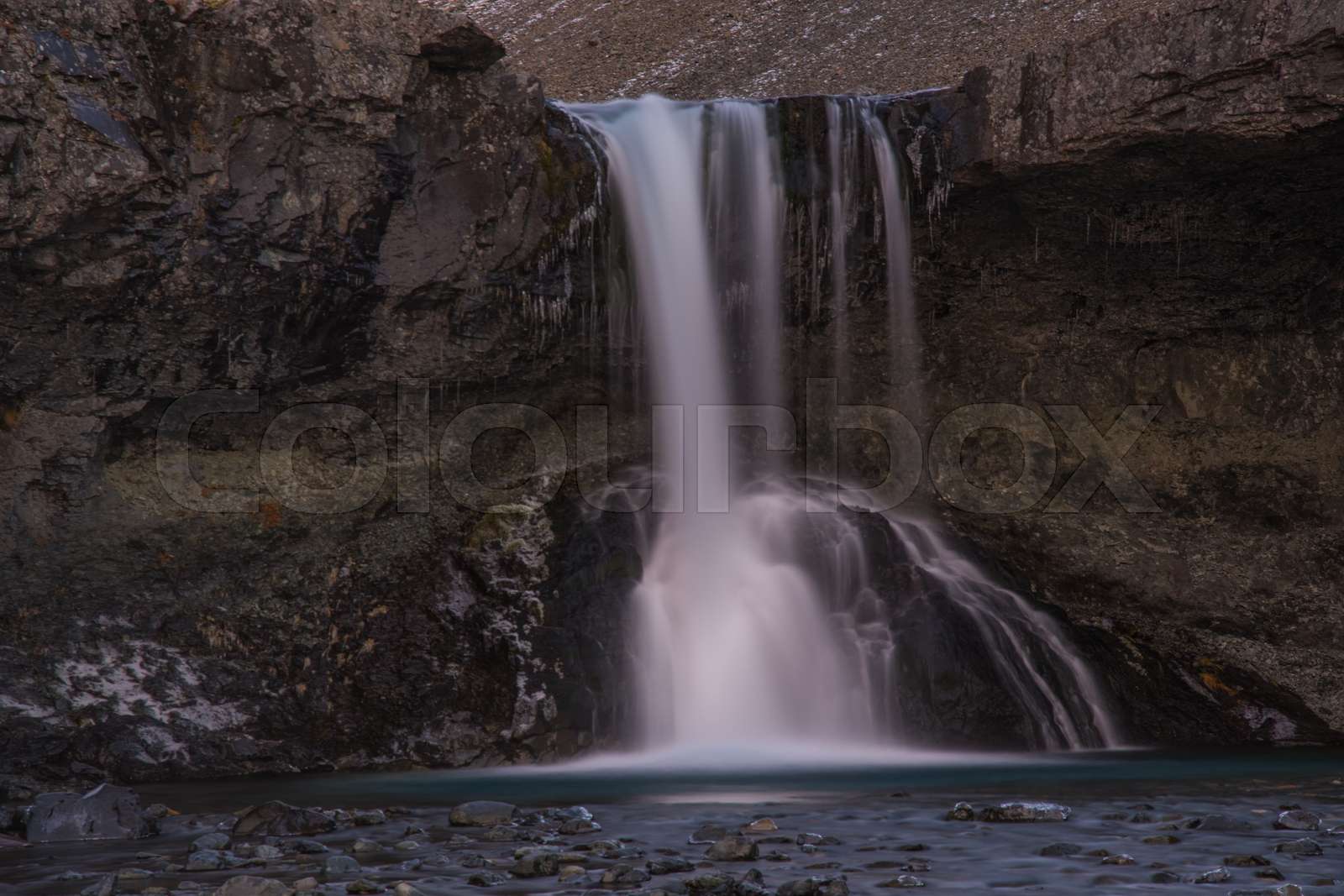 Waterfall Skutafoss in Thorgeirsstadadalur valley in east Iceland ...