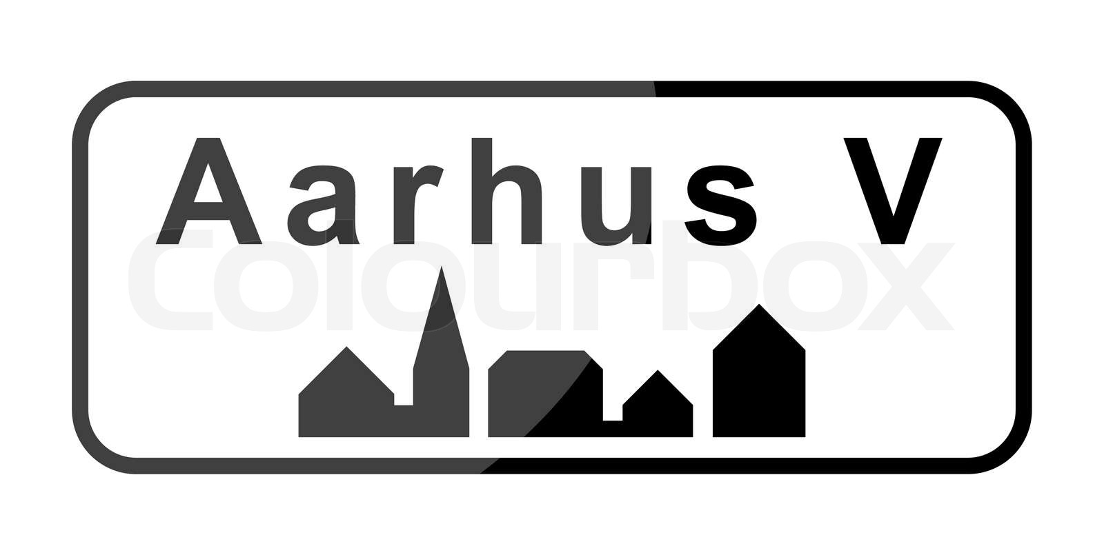Byskilt Aarhus V | Stock vektor | Colourbox