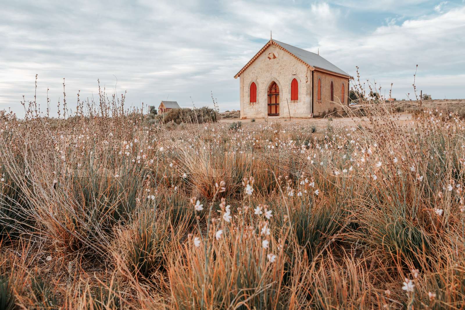 Old church building in desert of outback Australia | Stock image ...