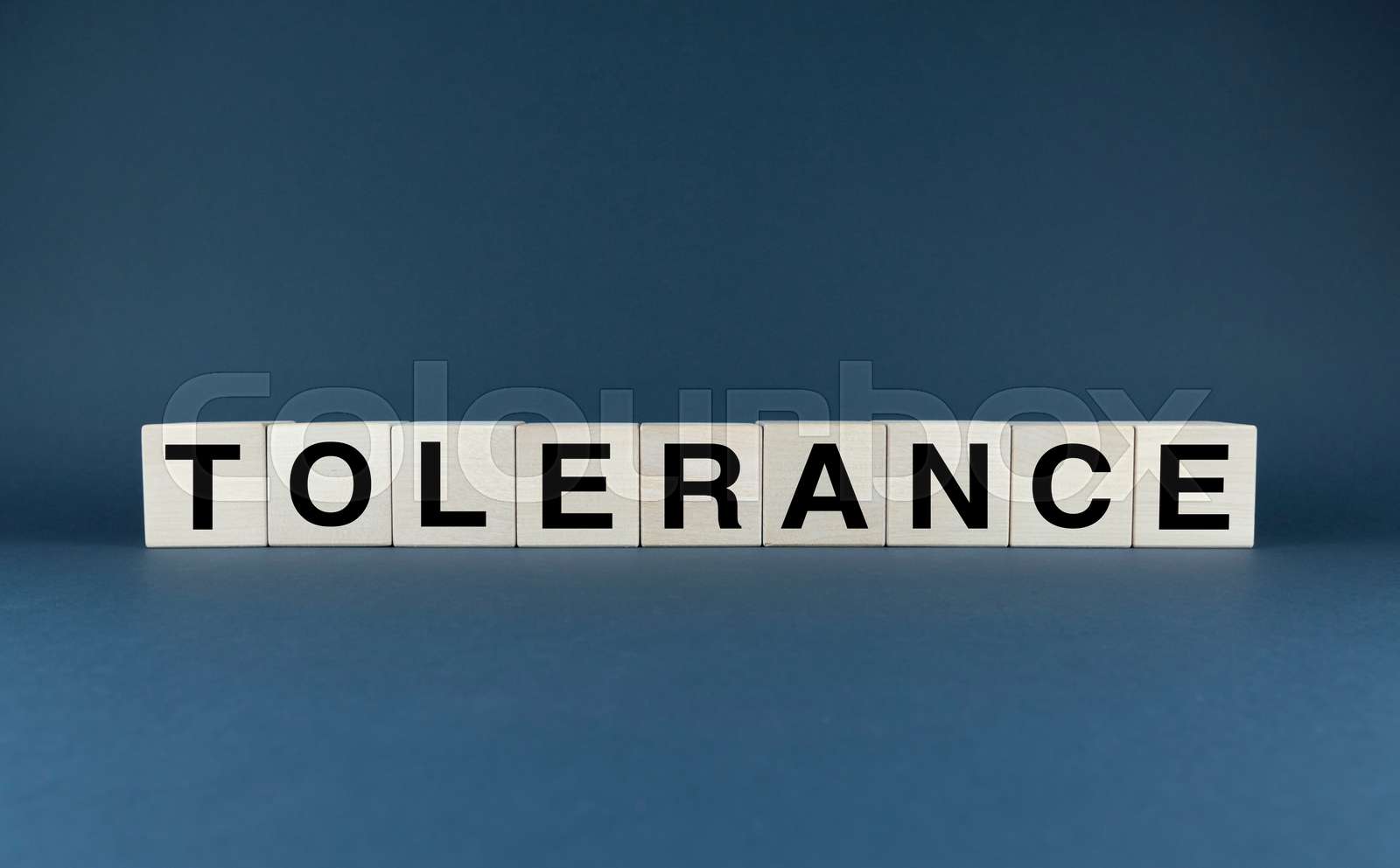 Tolerance. Cubes form the word Tolerance. | Stock image | Colourbox