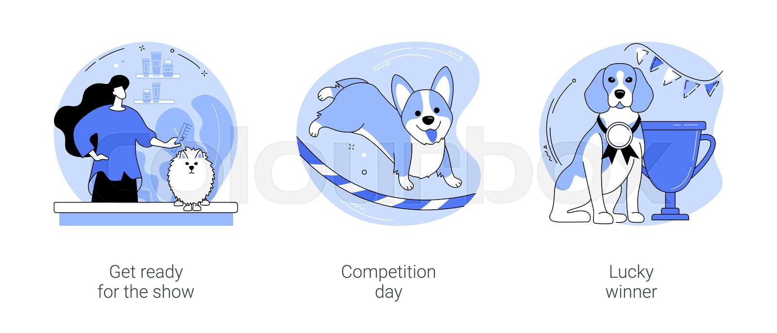 Pet show isolated cartoon vector illustrations se | Stock vector ...