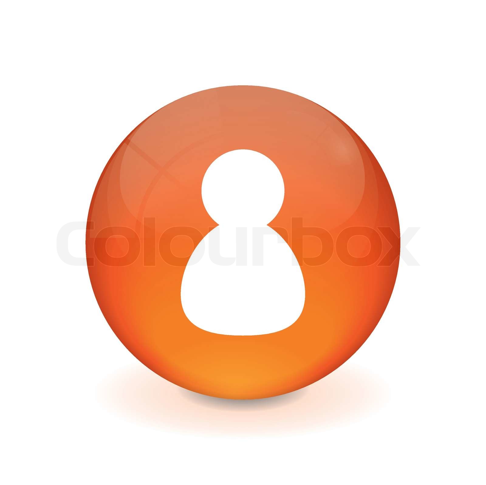 Round orange button - user icon | Stock vector | Colourbox