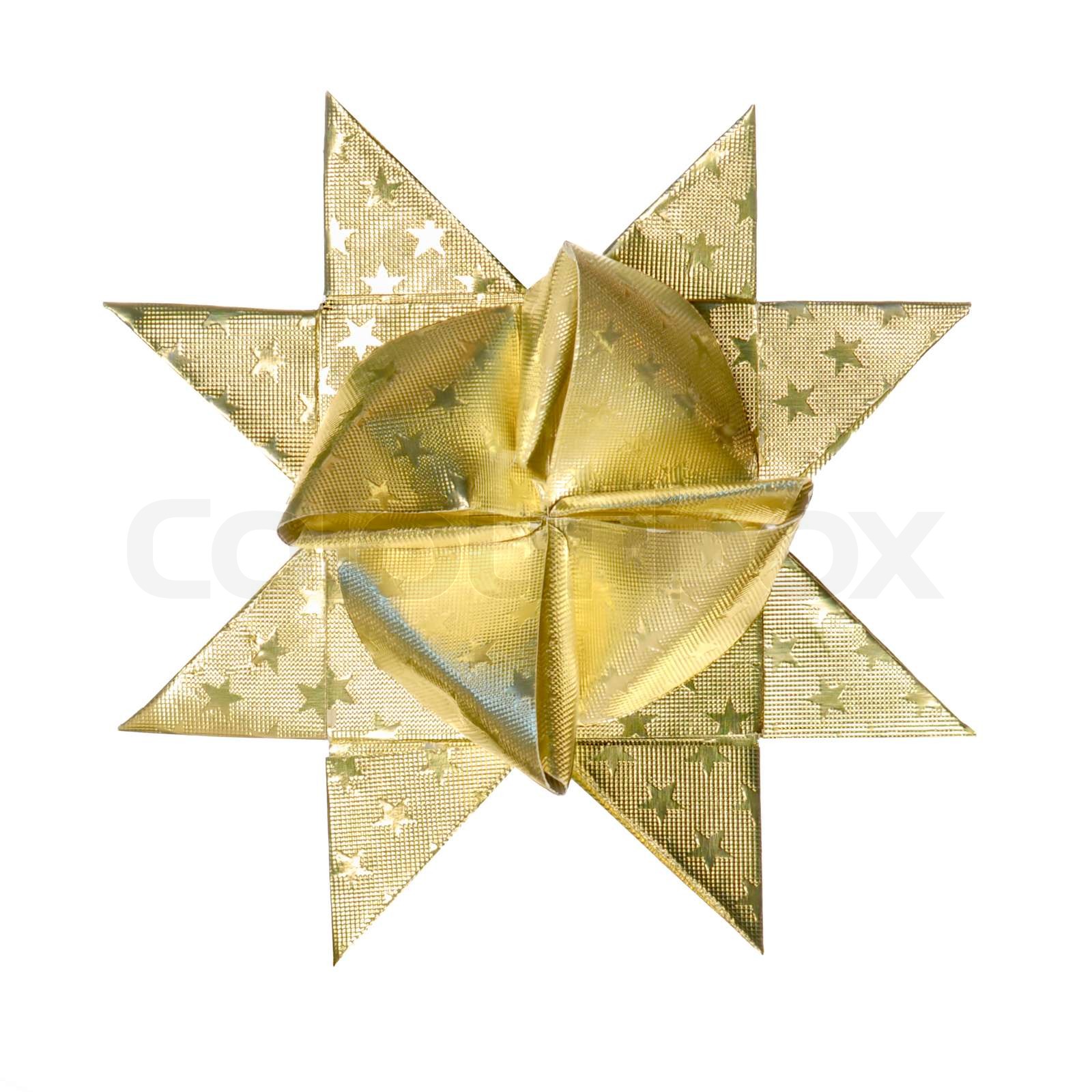 hand folded star golden | Stock image | Colourbox