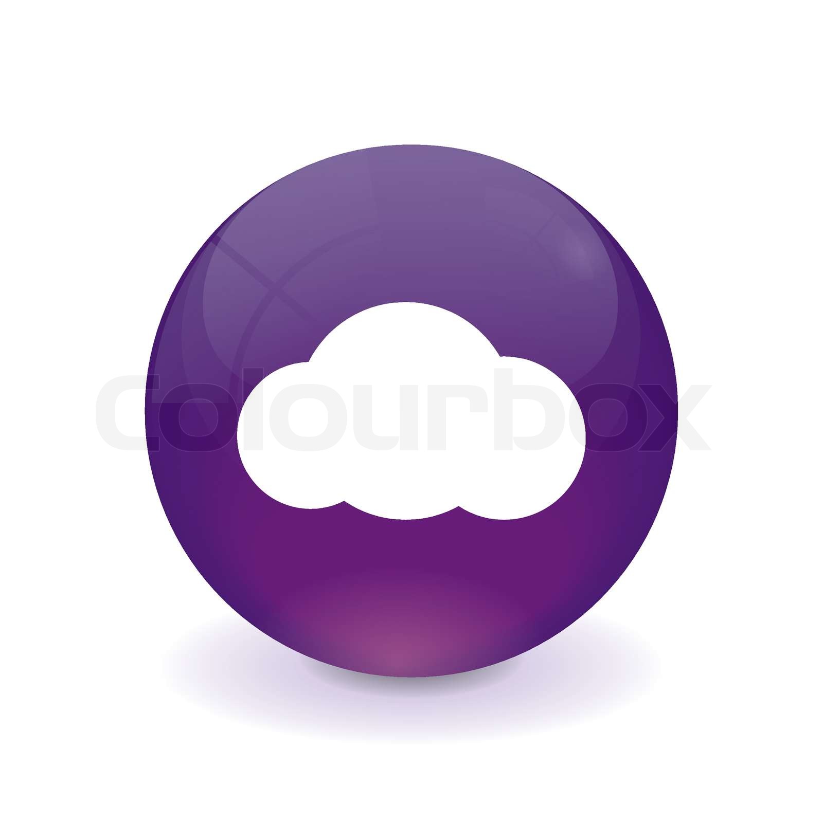 Round purple button - cloud icon | Stock vector | Colourbox