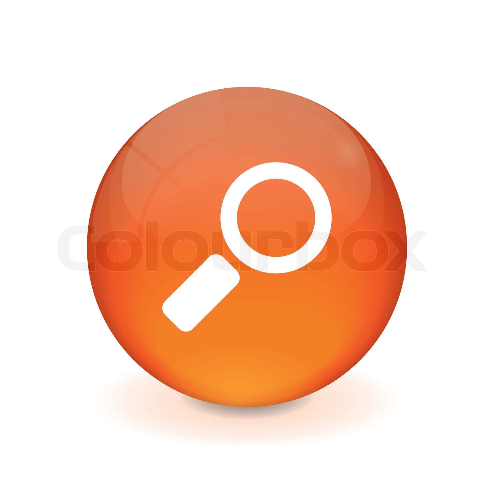 Runder orange knopf - lupe icon | Stock-Vektor | Colourbox