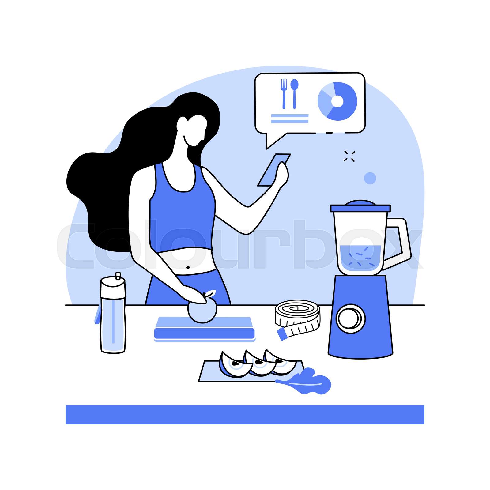 Weight loss and dieting isolated cartoon vector illustrations. | Stock ...