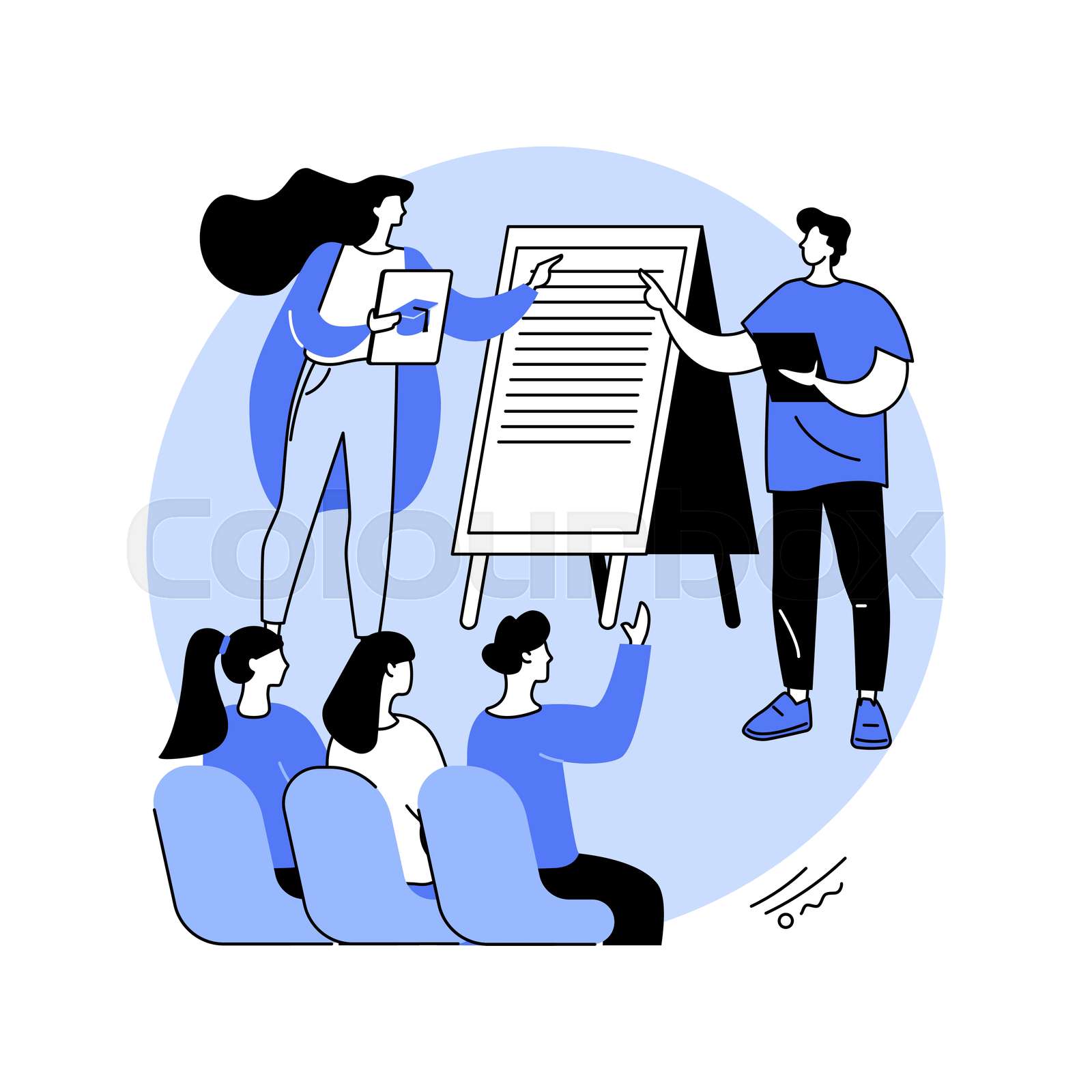 College representative isolated cartoon vector illustrations. | Stock ...