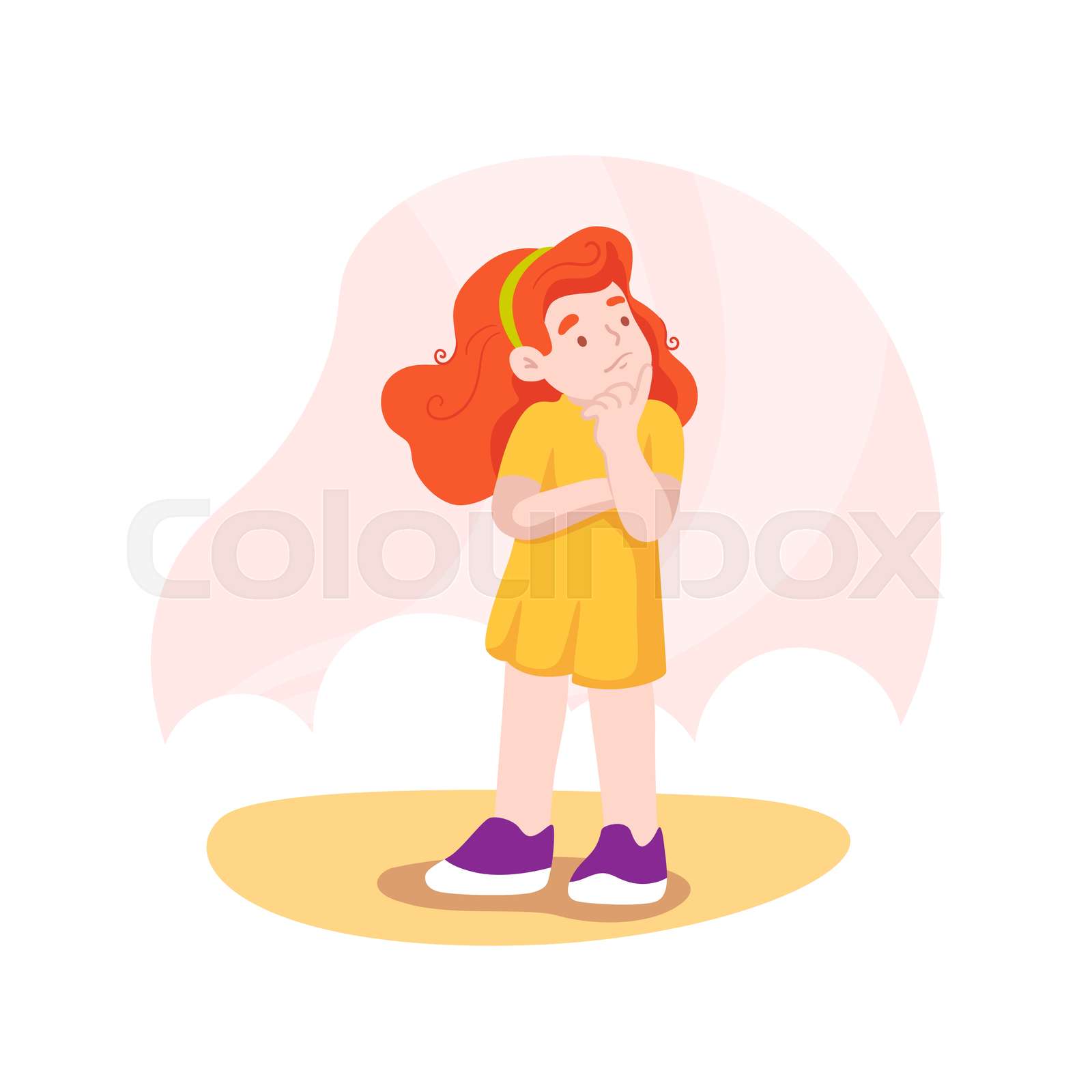 Thinking isolated cartoon vector illustration. | Stock vector | Colourbox