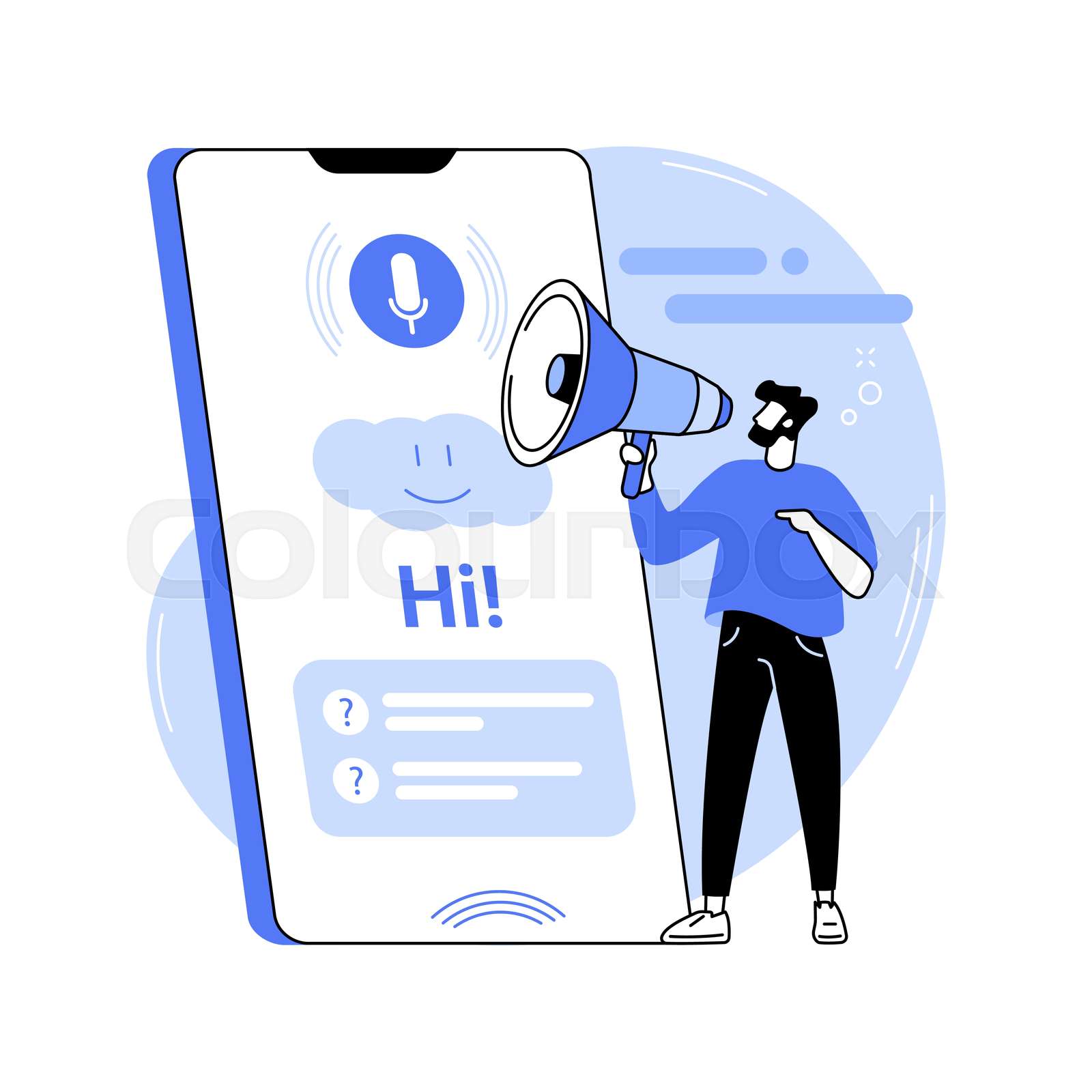 Smartphone personal assistants isolated cartoon vector illustrations ...