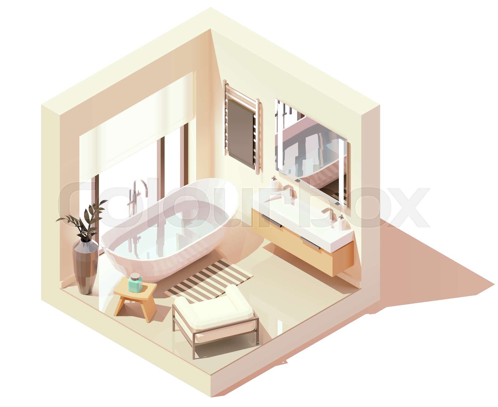 Vector isometric modern bathroom | Stock vector | Colourbox