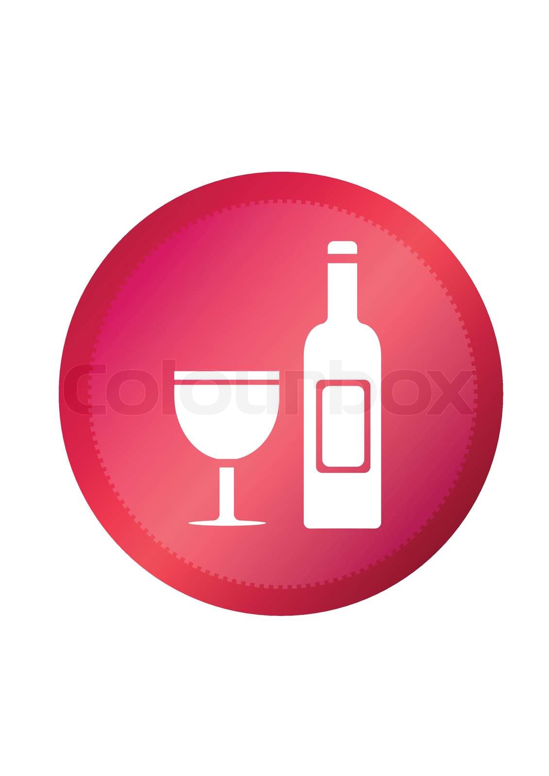 Wine button in red | Stock vector | Colourbox
