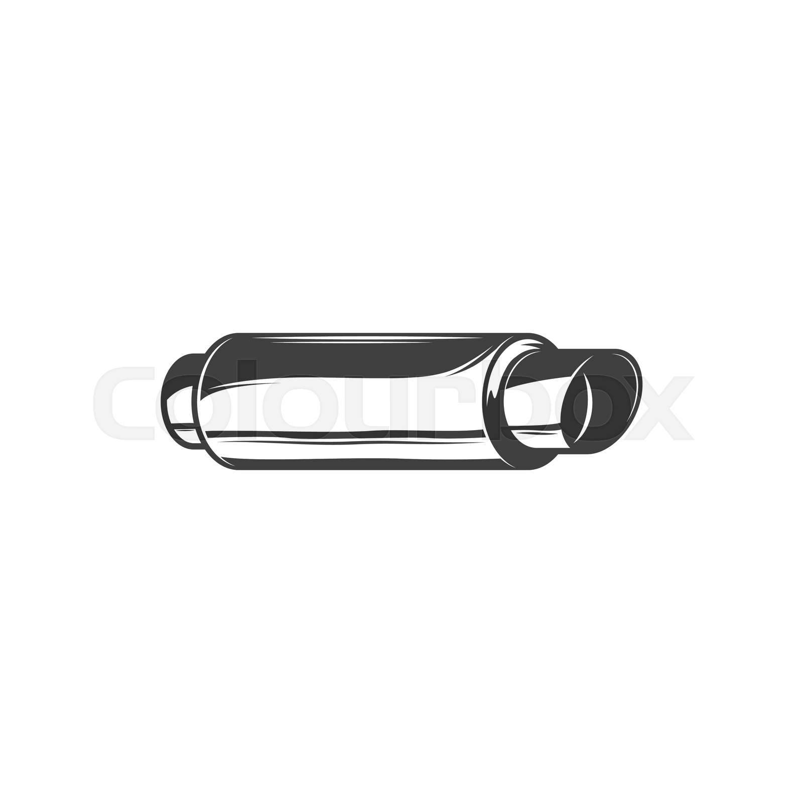Exhaust pipe muffle car auto part icon | Stock vector | Colourbox