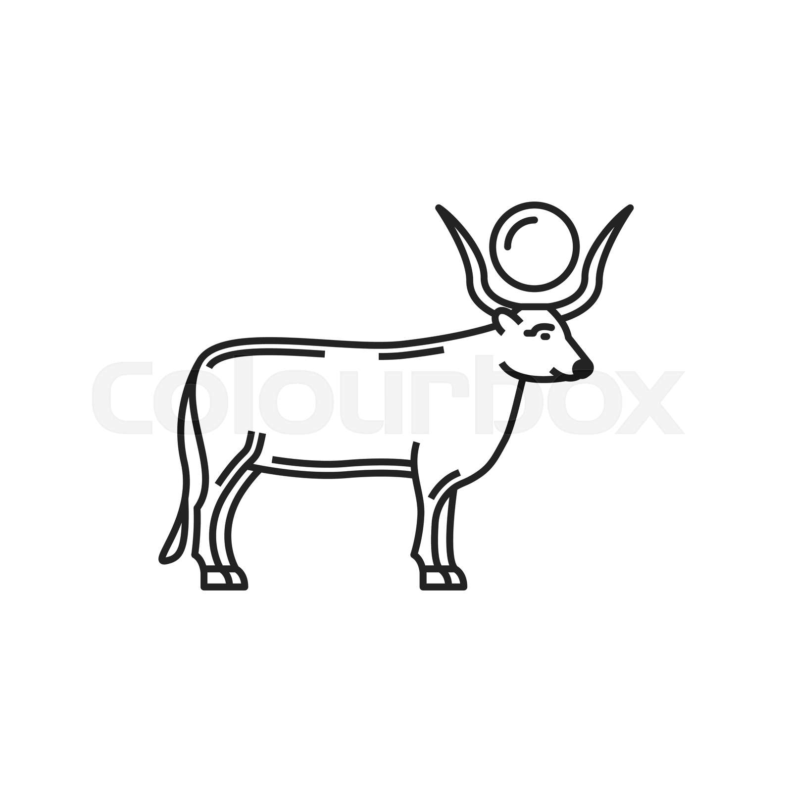 Buchis bull, ancient Egyptian mythology deity god | Stock vector ...