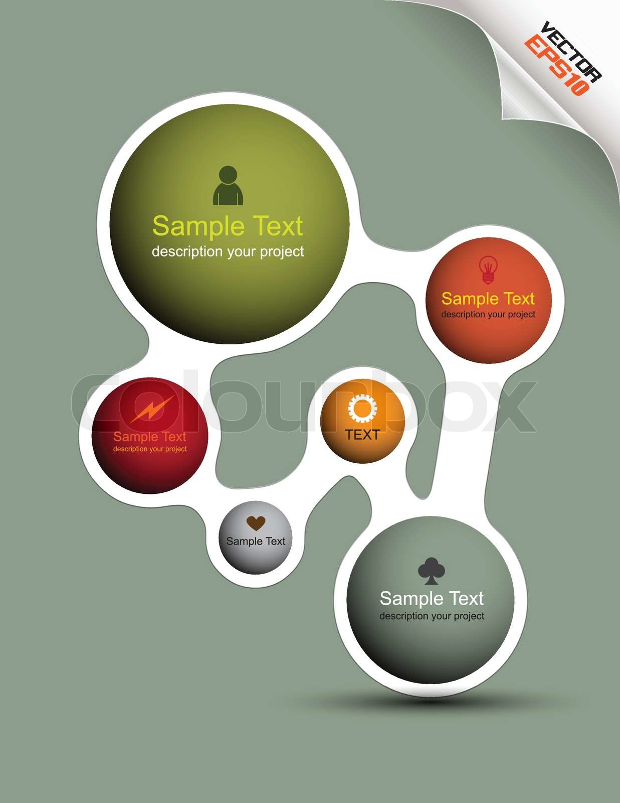 Circle relationship with icons | Stock vector | Colourbox