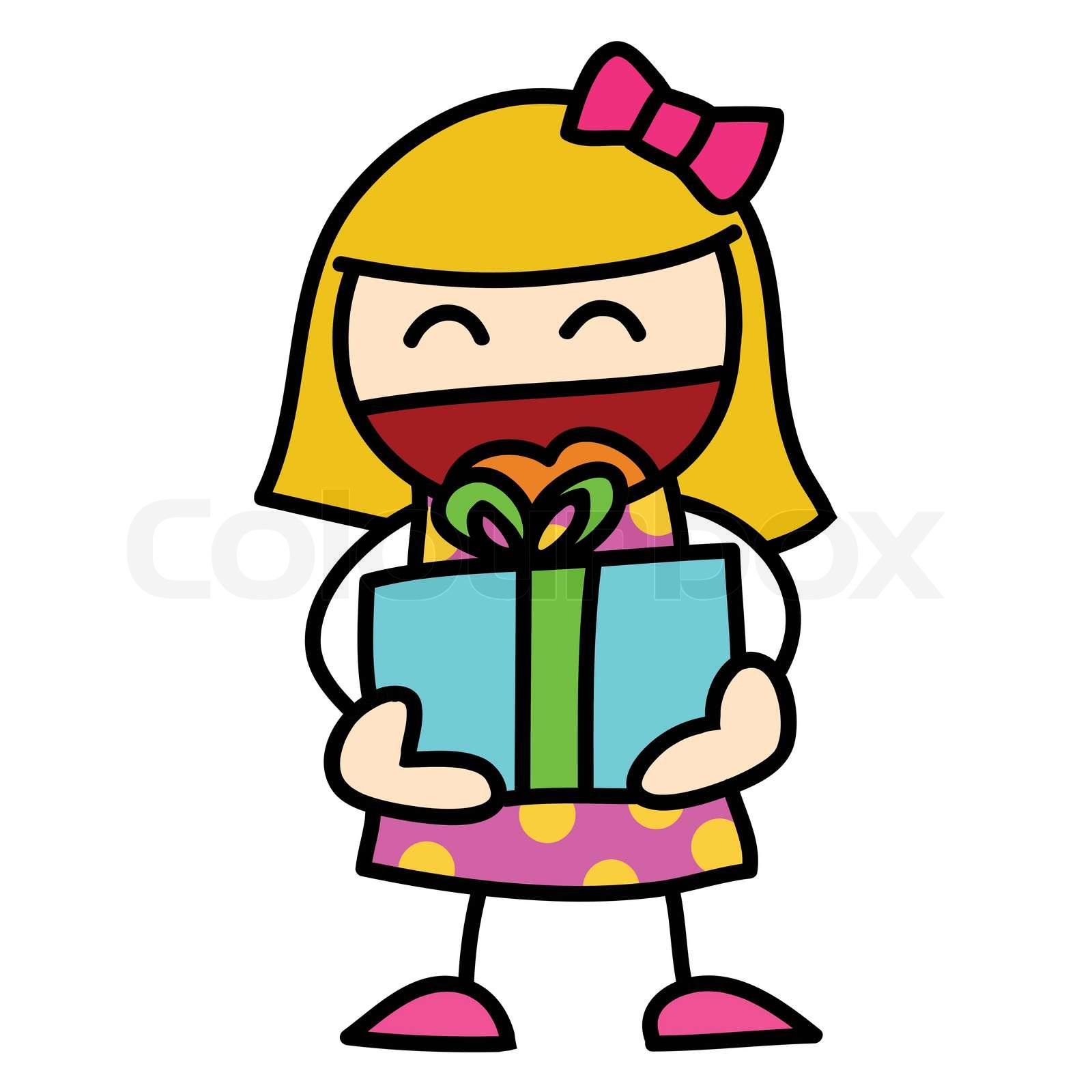 Kinder-und Geschenk Cartoon | Stock-Vektor | Colourbox
