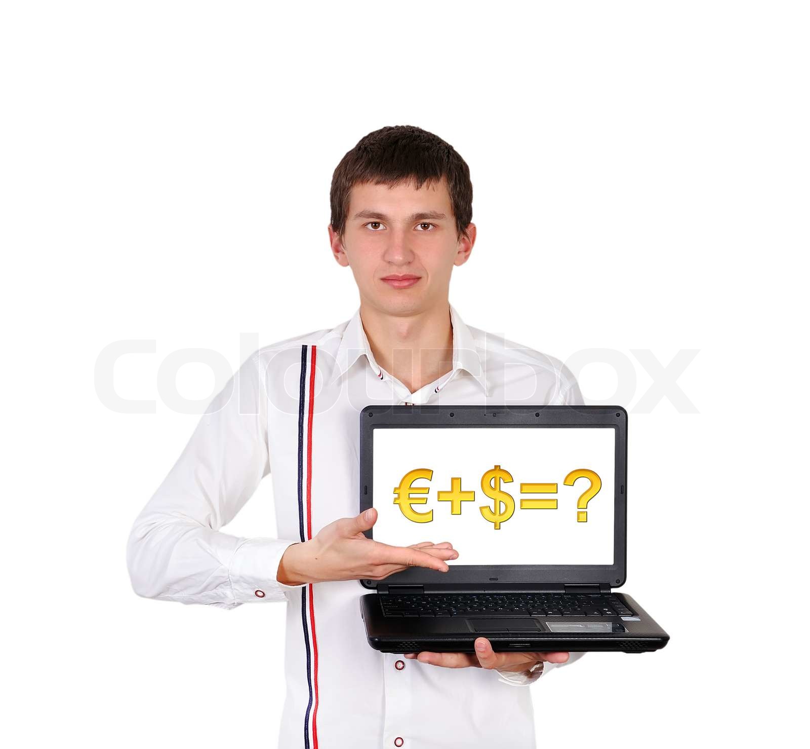 man holding laptop | Stock image | Colourbox