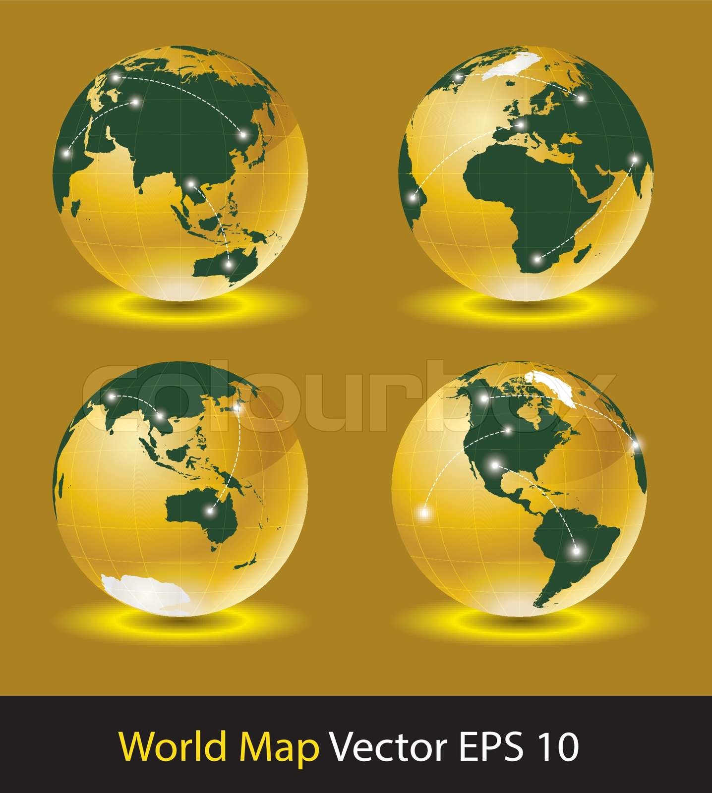 Earth 3D vector gold | Stock vector | Colourbox
