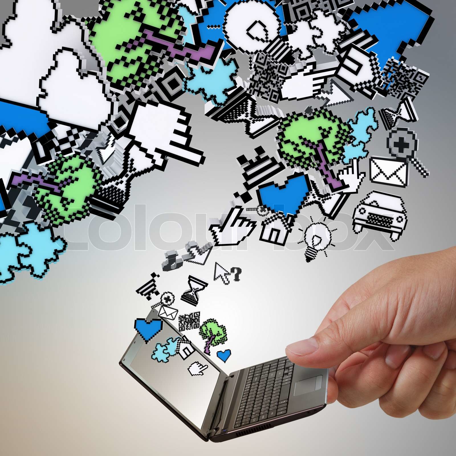 pixel computer icons | Stock image | Colourbox