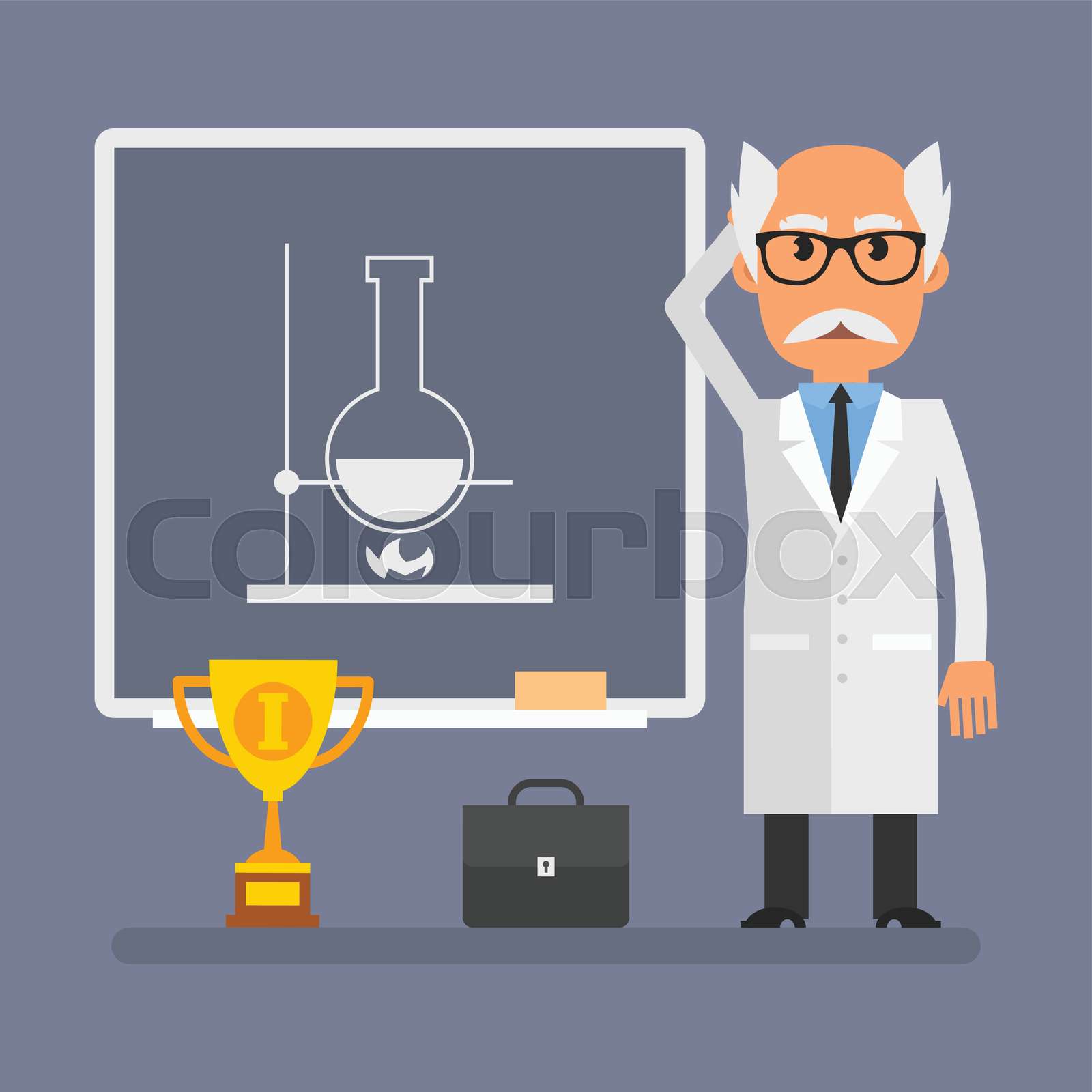 Old professor stands next to school board and holding his head | Stock ...