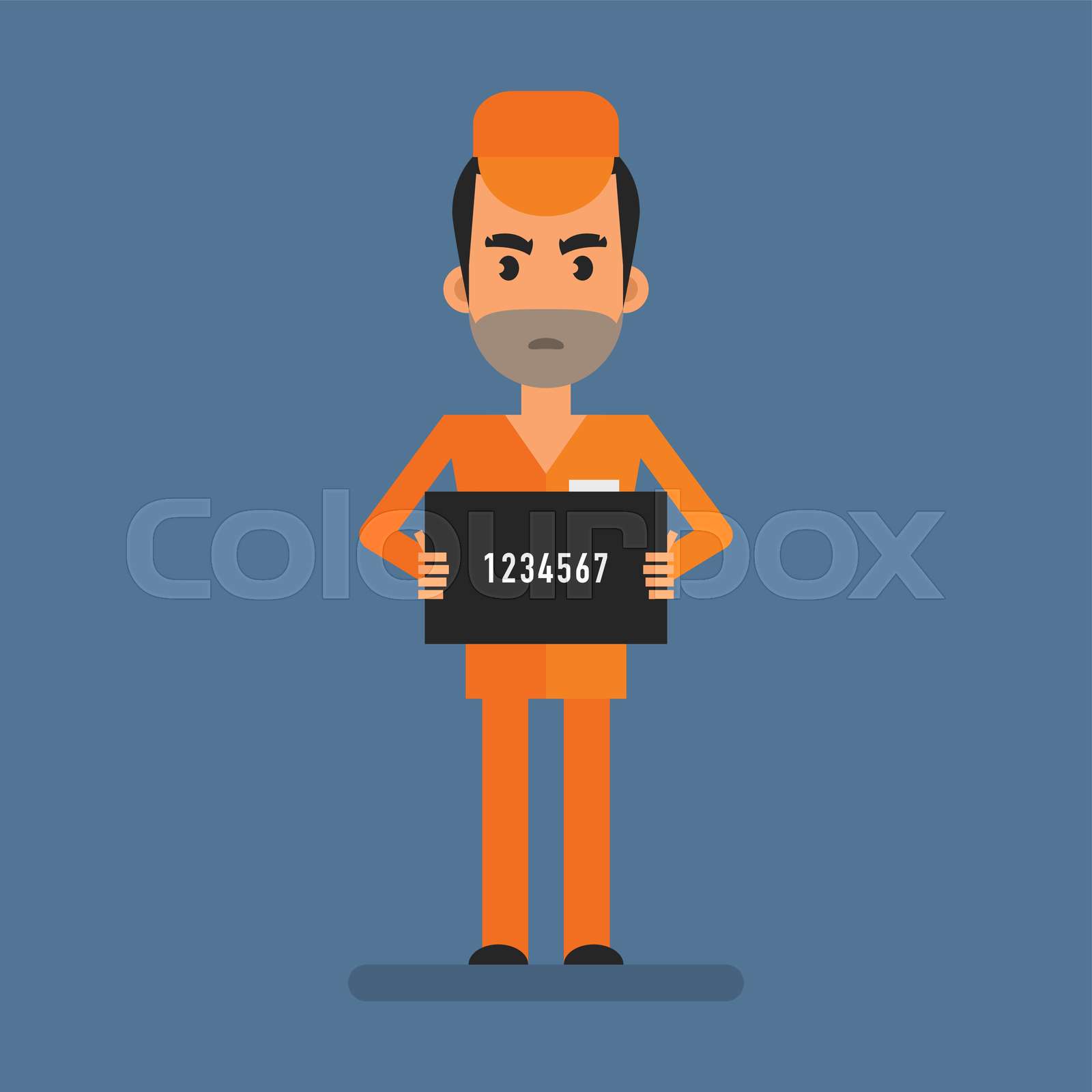 Prisoner holding sign with number | Stock vector | Colourbox
