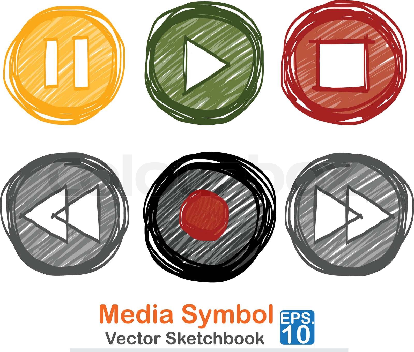 Media symbol : vector sketchbook | Stock vector | Colourbox