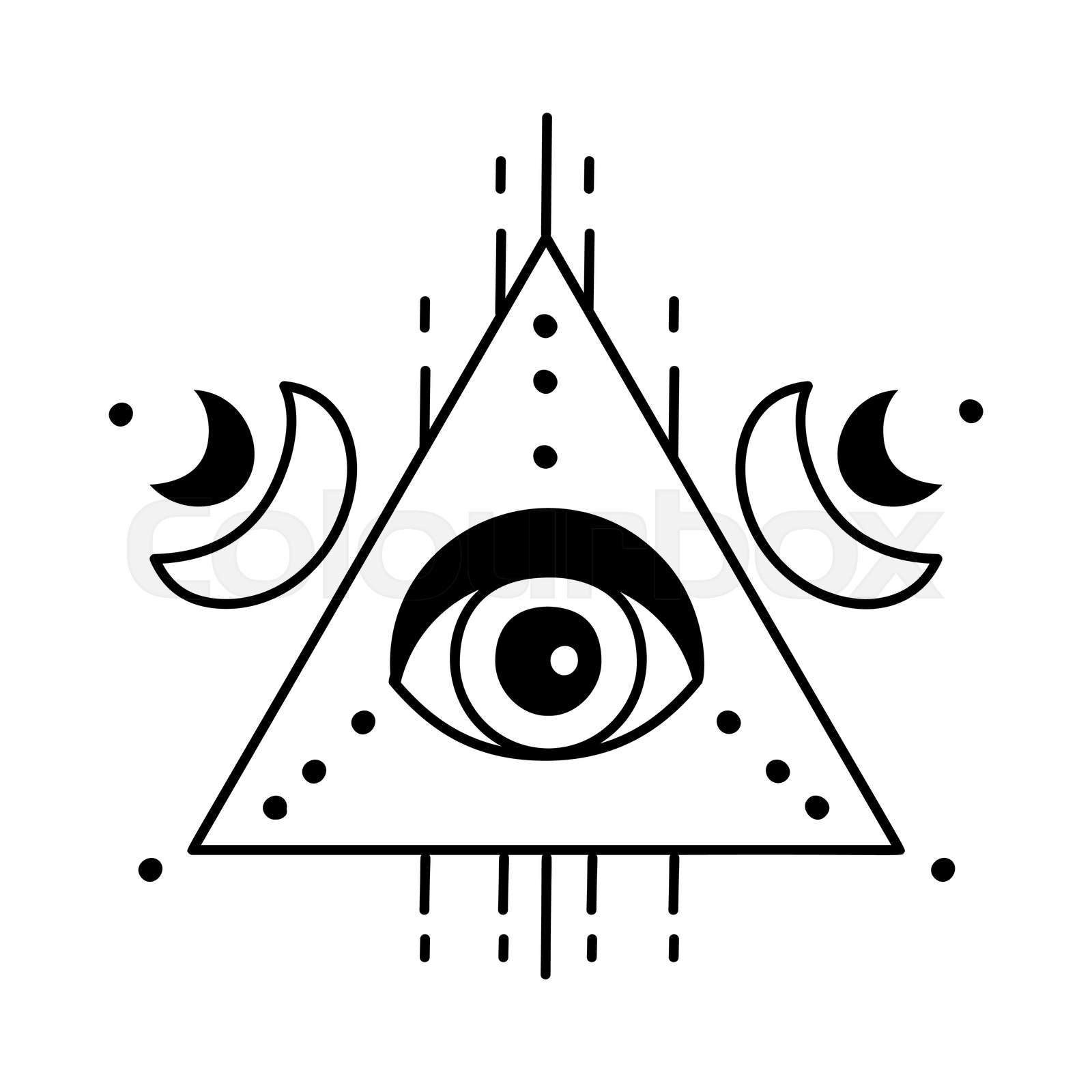 Evil doodle eye. Hand drawn witchcraft eye talisman, magical sacred ...