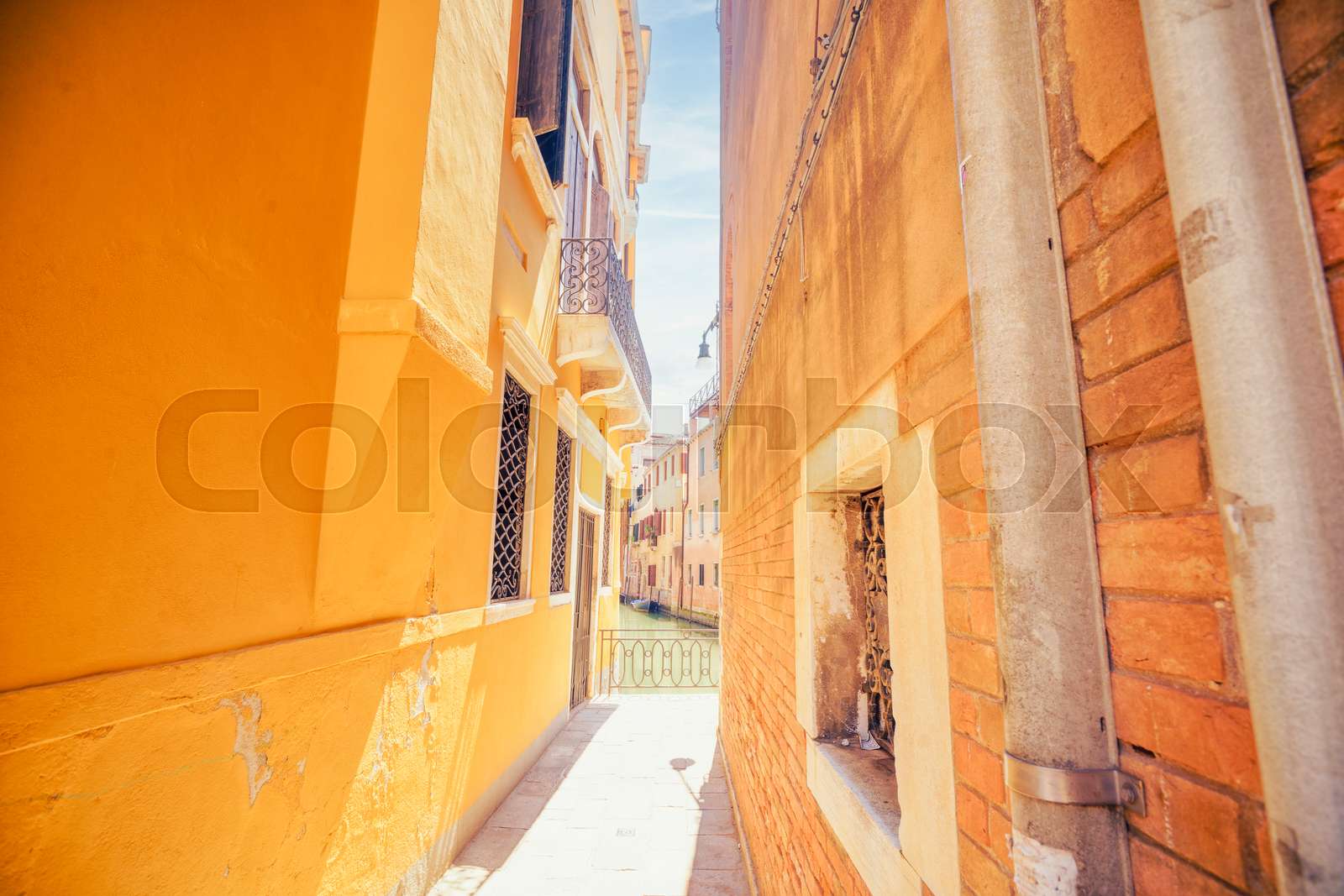 Yellow brick buildings in Venice, Italy | Stock image | Colourbox