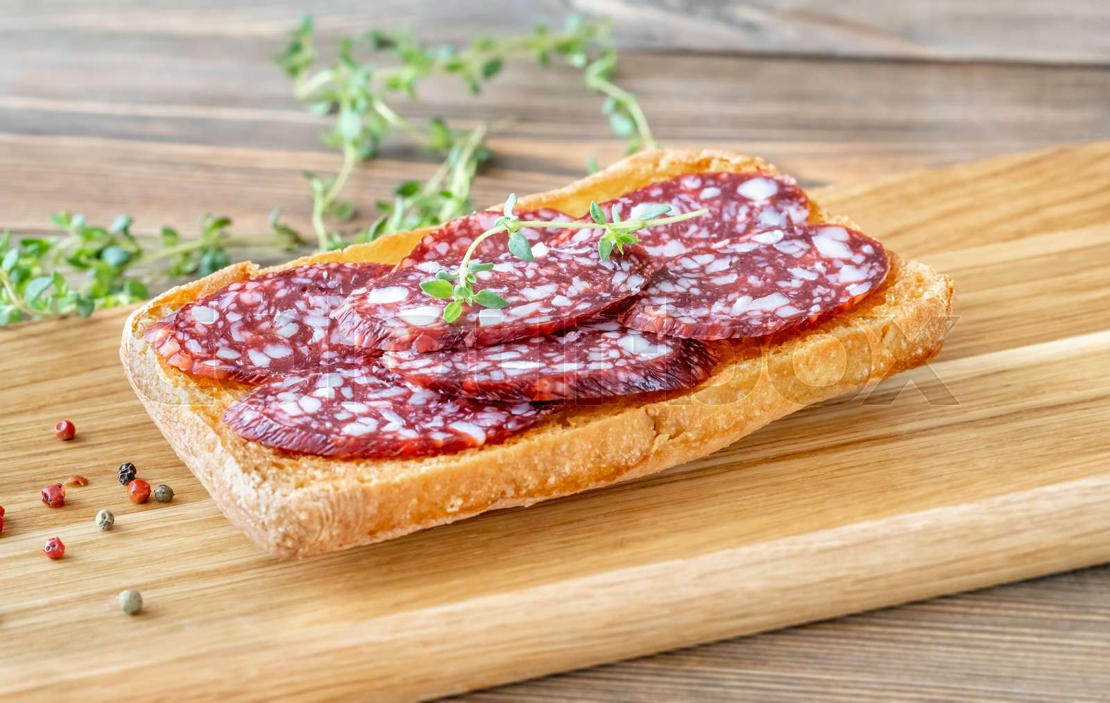 salami, sandwich, toast | Stock foto | Colourbox