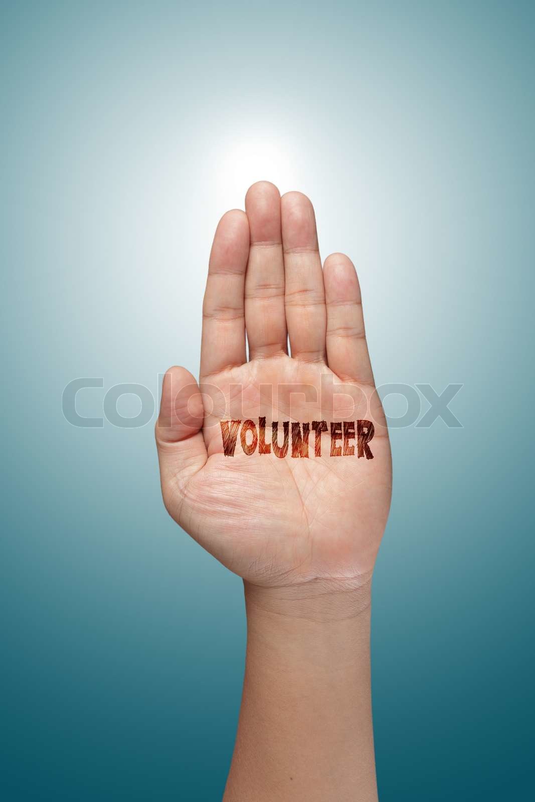 volunteer raising hand | Stock image | Colourbox