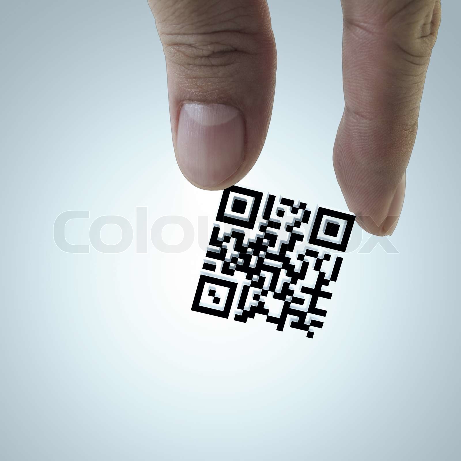 hand picks Qr code | Stock image | Colourbox
