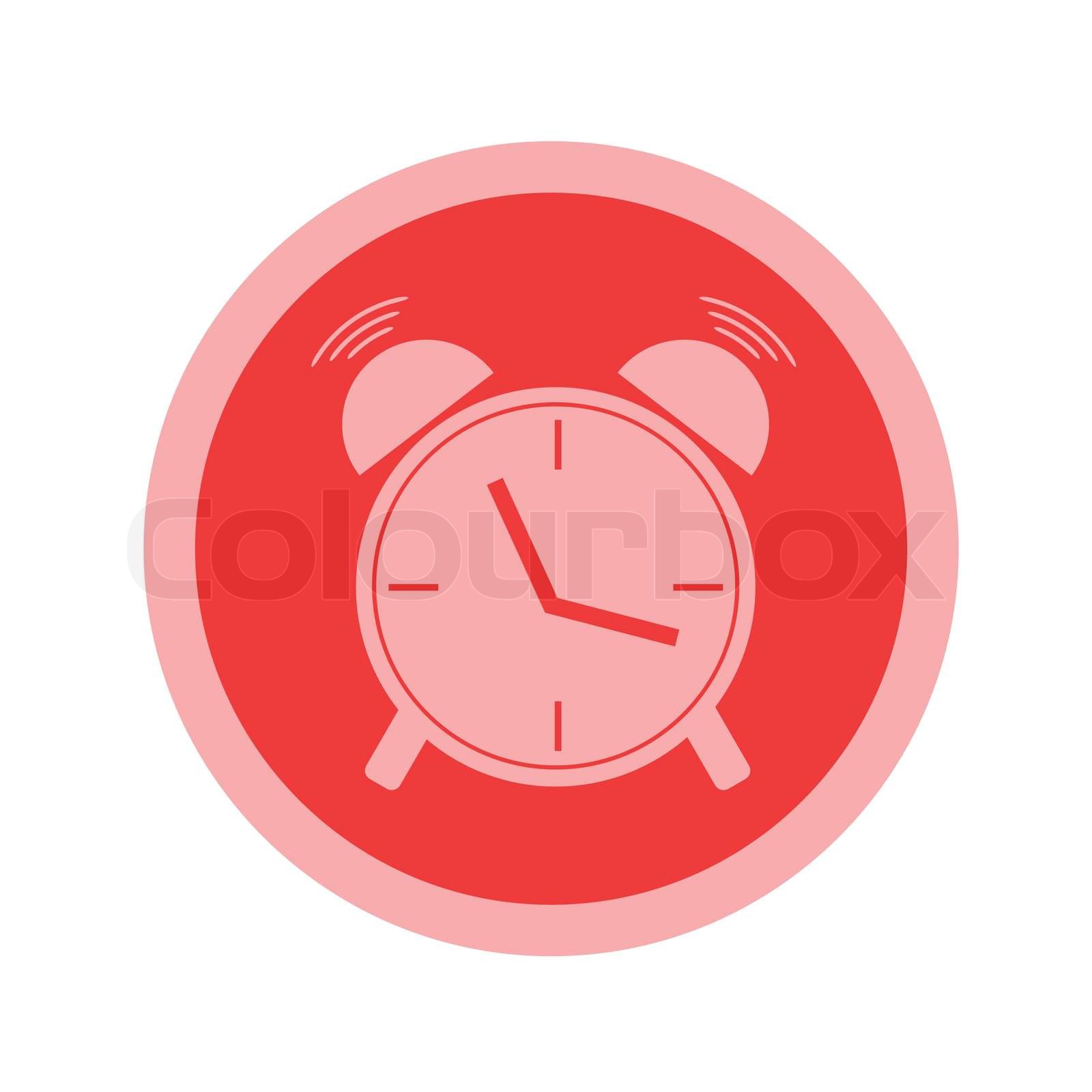 Ringing clock icon in red | Stock vector | Colourbox