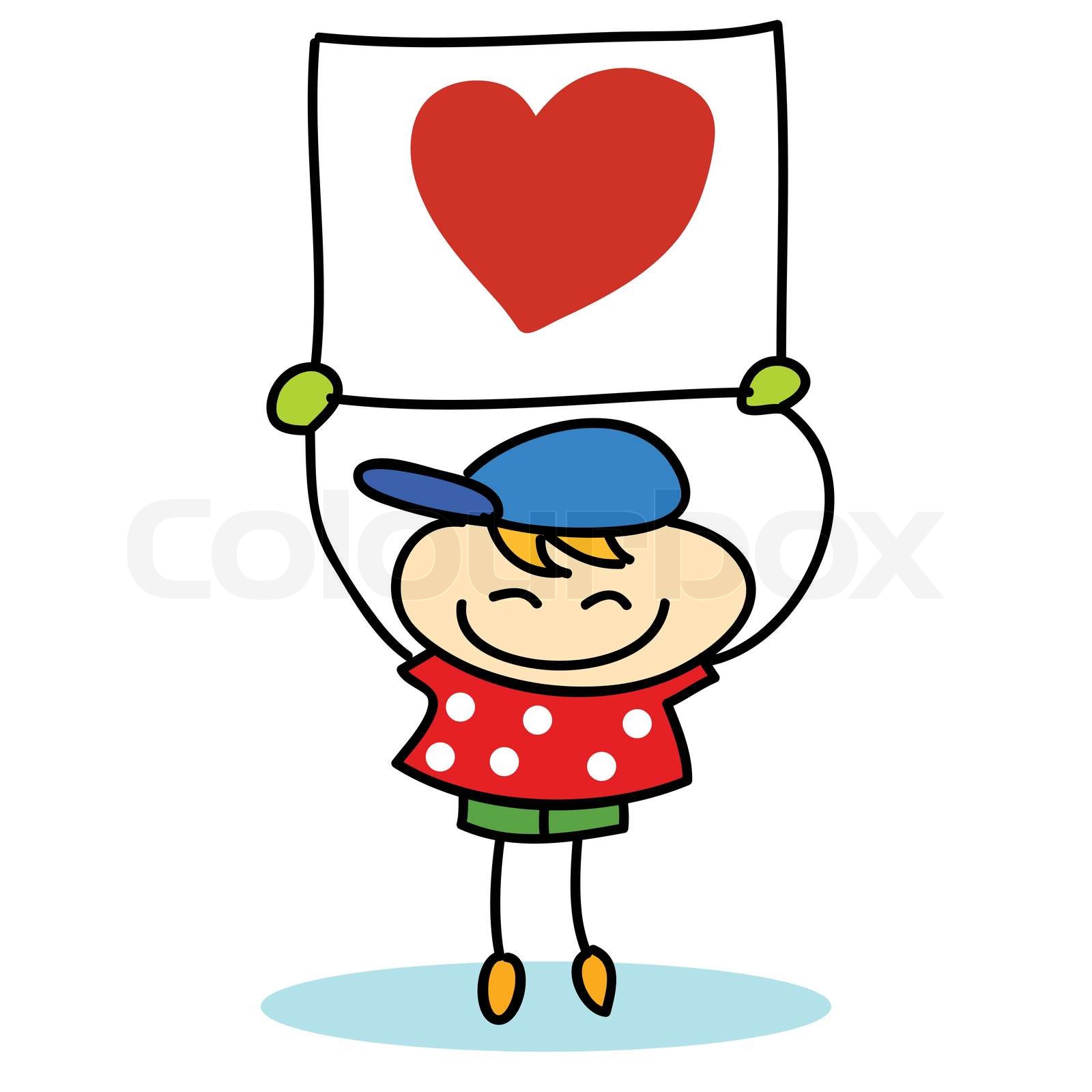 lykkelig kids tegneserie håndtegnede | Stock vektor | Colourbox