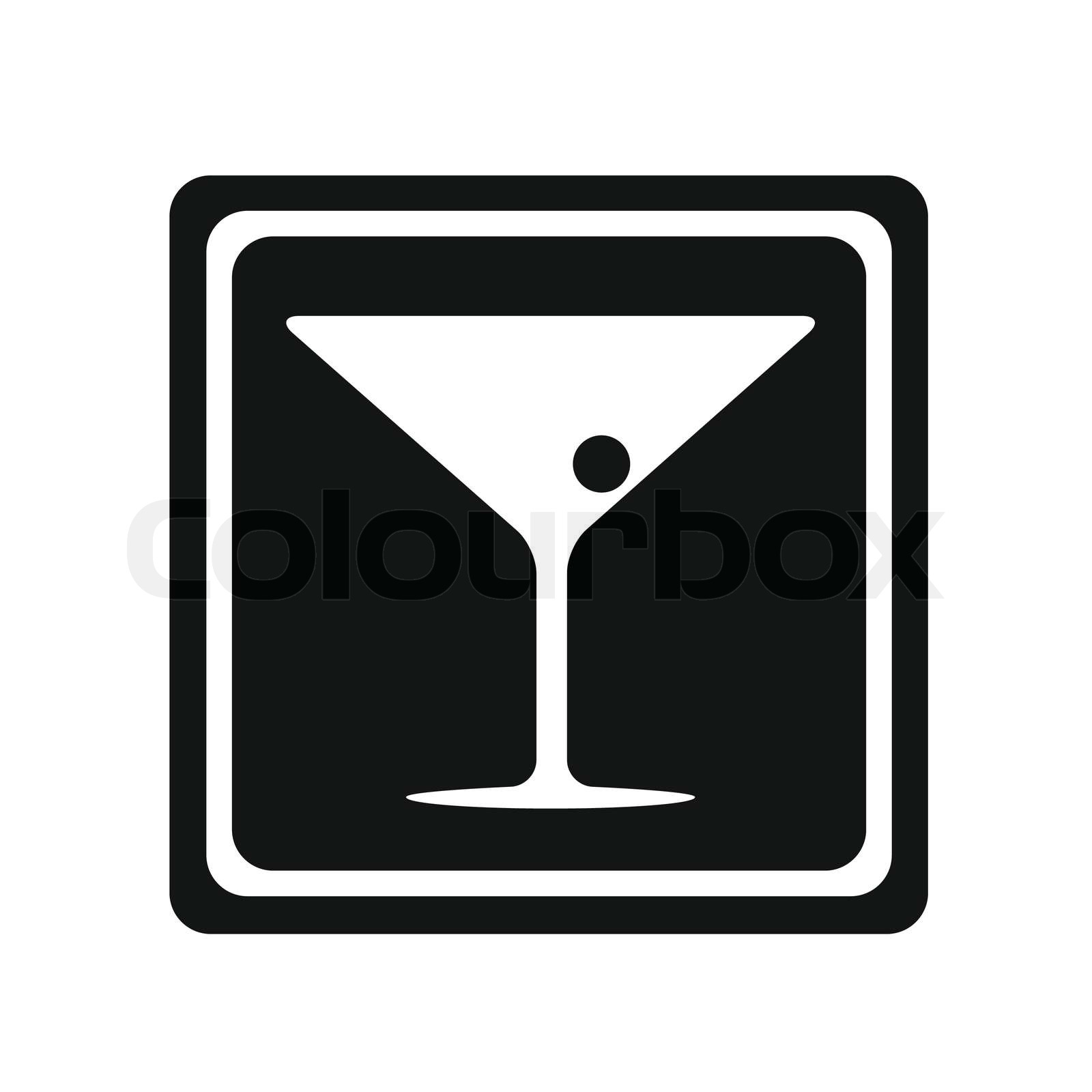 Cocktail drink button in black | Stock vector | Colourbox