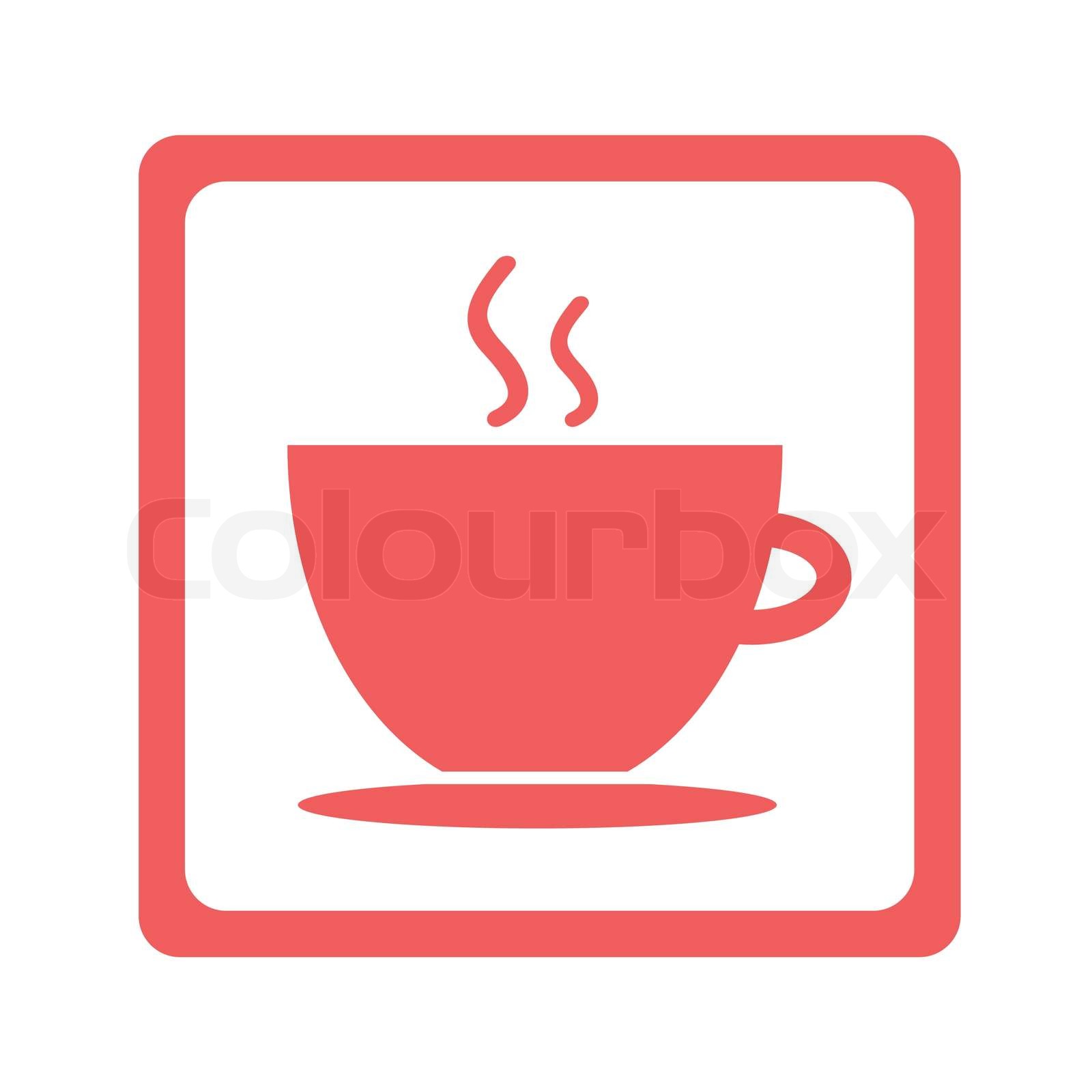 Hot coffee icon in red | Stock vector | Colourbox