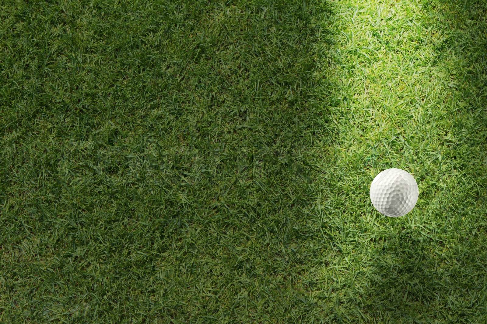 Golf ball on green | Stock image | Colourbox