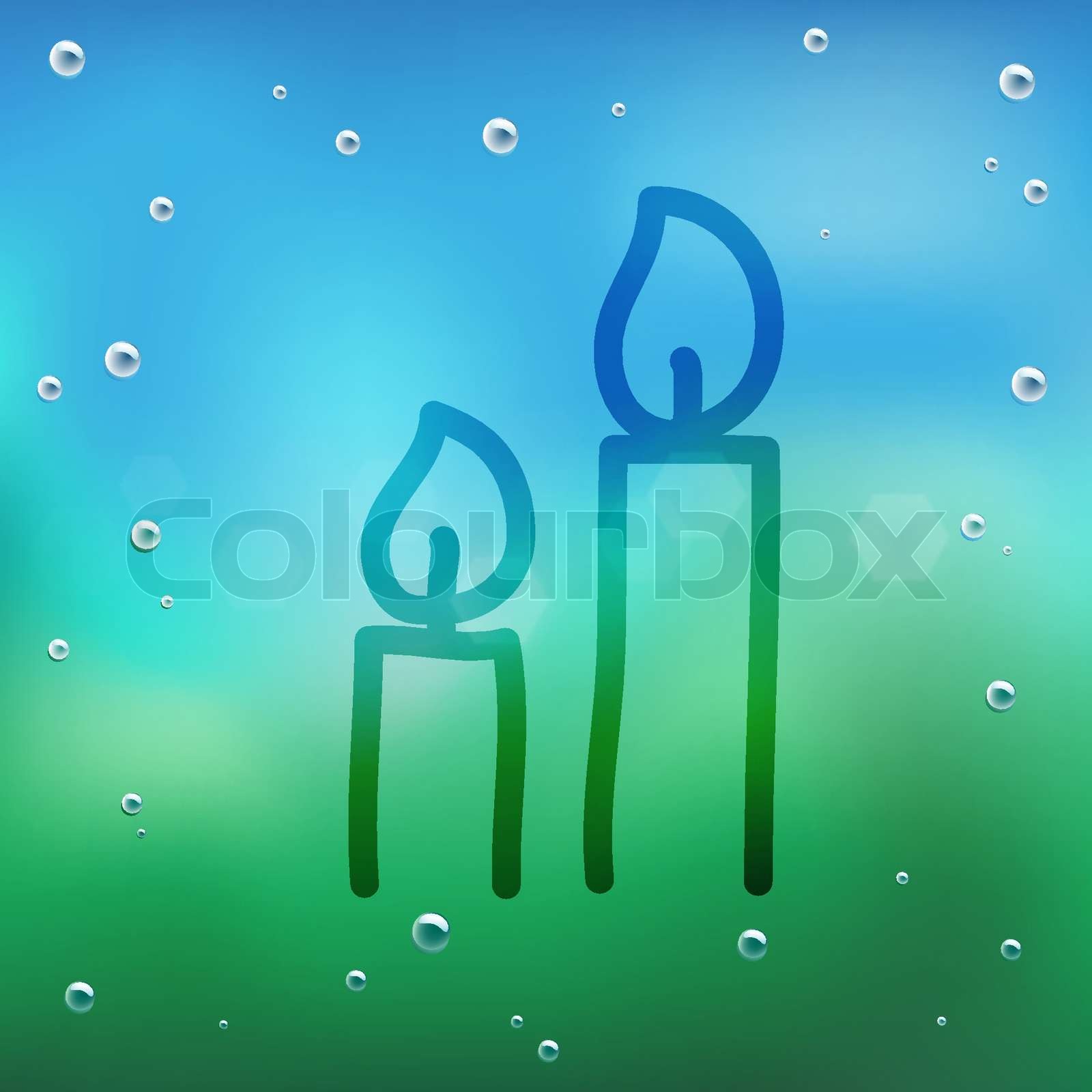 Hand draw cartoon and water drop on glass | Stock vector | Colourbox