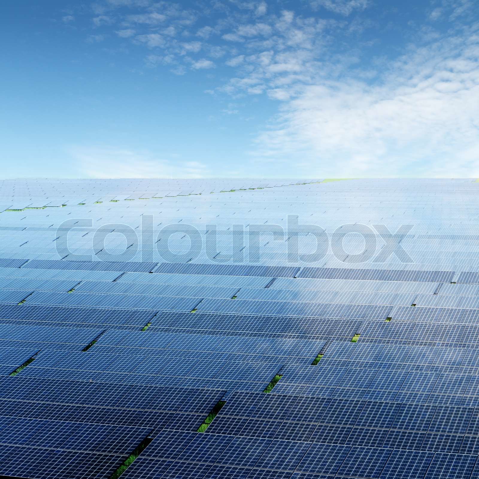 Industrial solcelle installation | Stock foto | Colourbox