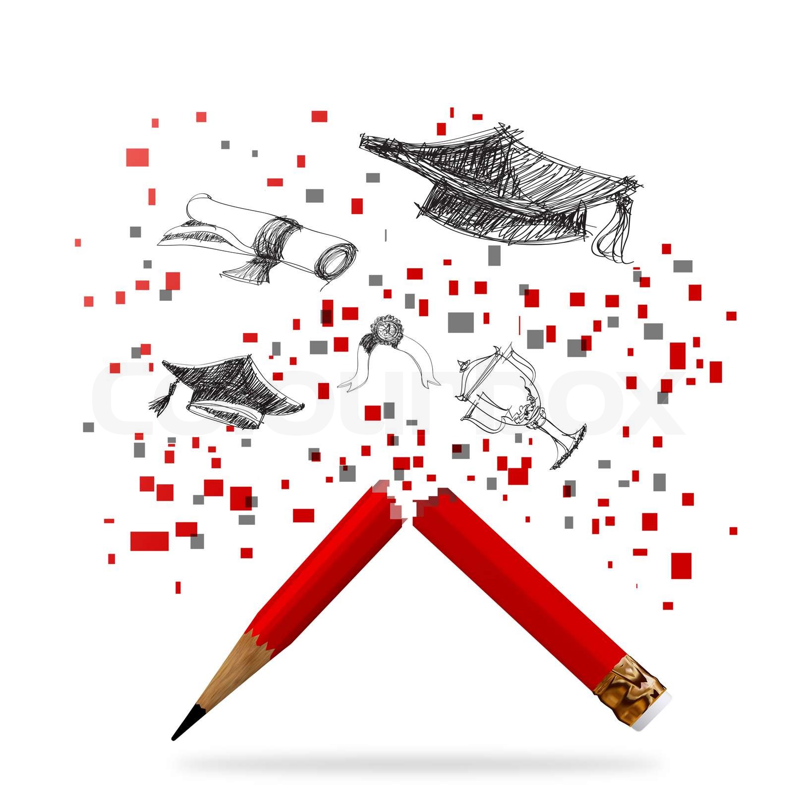 pencil of graduation celebration | Stock image | Colourbox