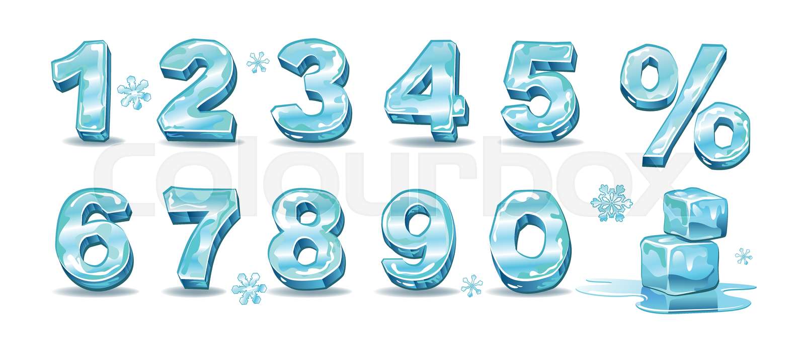 Icy numbers | Stock vector | Colourbox Icy numbers | Stock vector | Colourbox