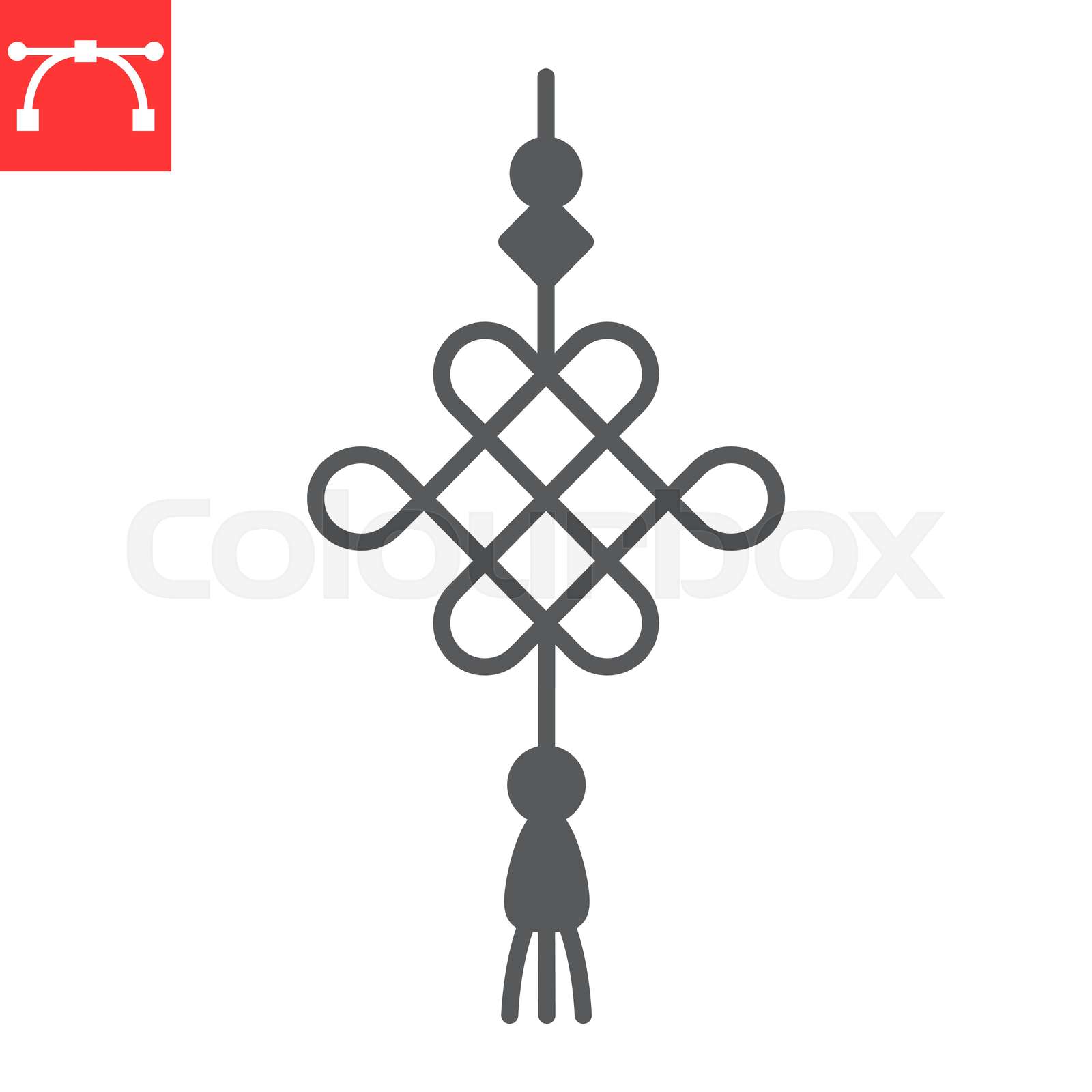 Chinese knot glyph icon | Stock vector | Colourbox