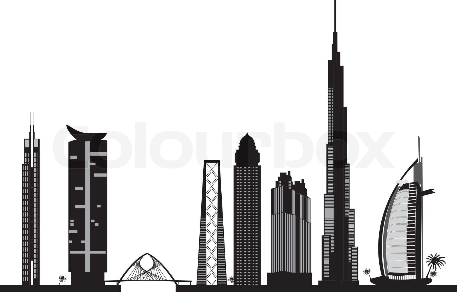 dubai skyline | Stock vector | Colourbox