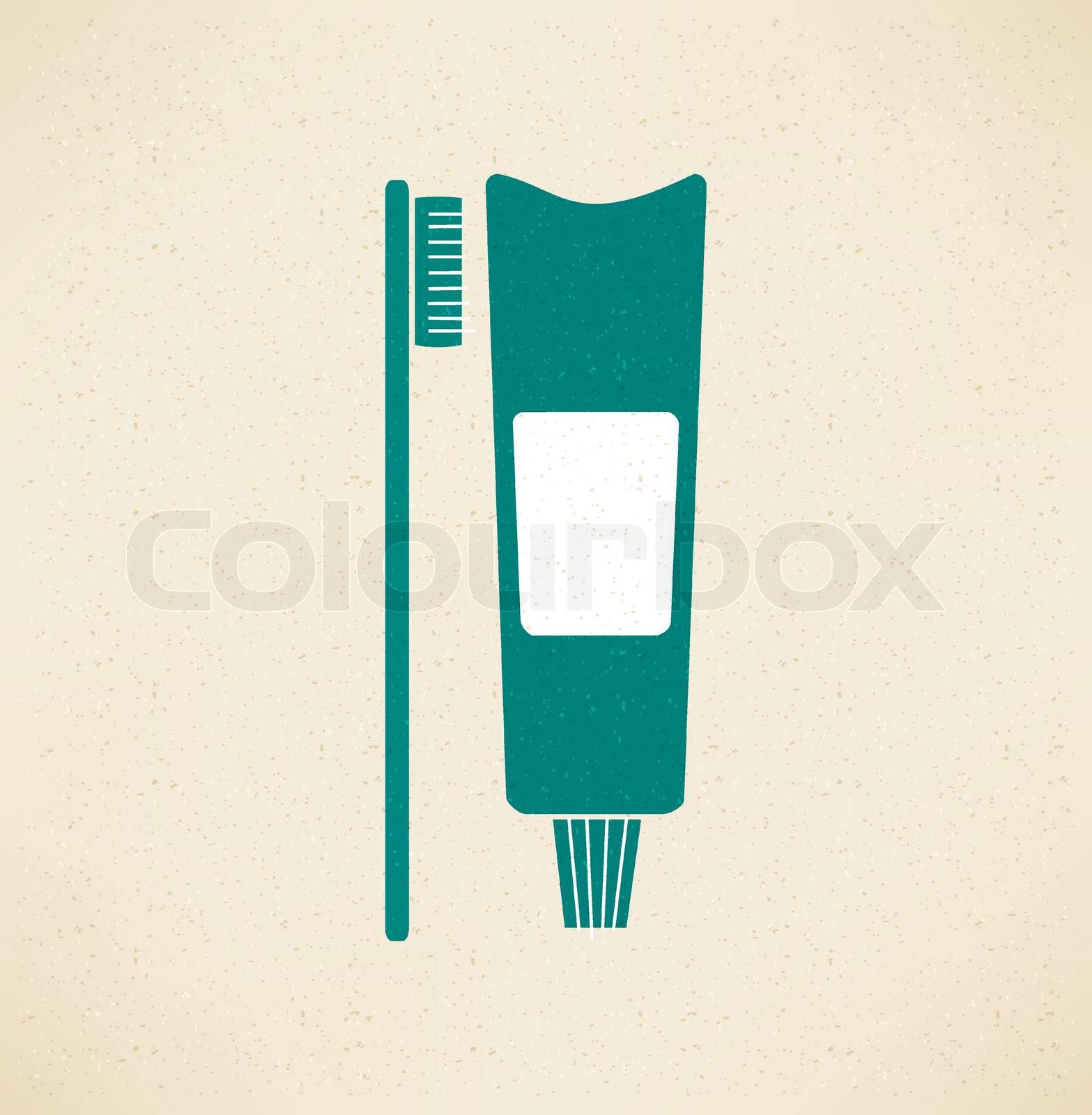 Toothpaste And Toothbrush Icon | Stock vector | Colourbox