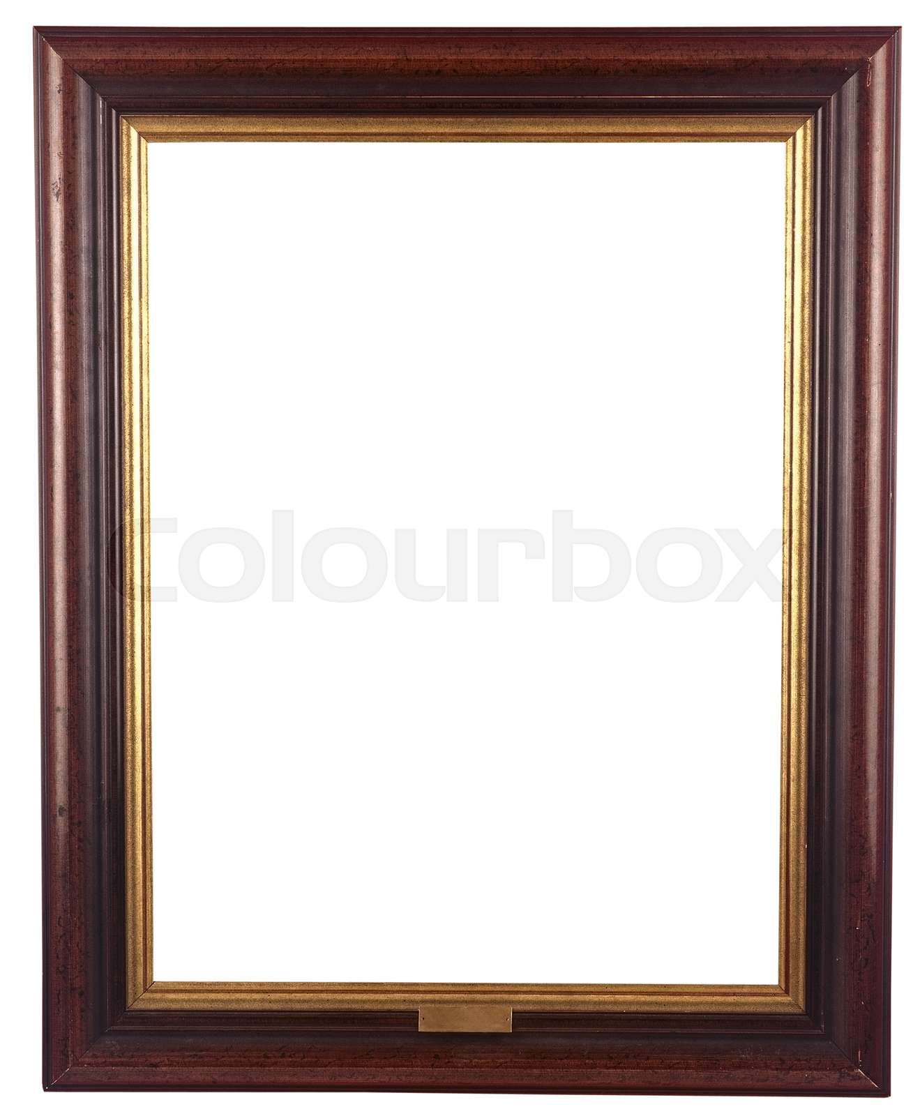 Old antique wooden frame isolated on white | Stock image | Colourbox