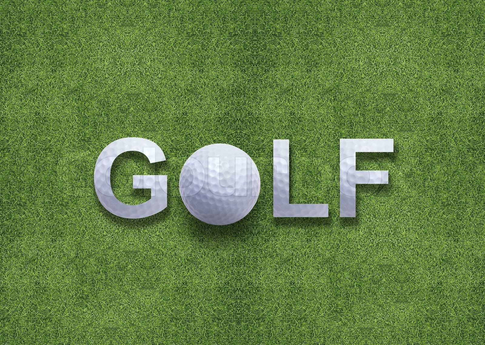Golf word created from golf ball | Stock image | Colourbox