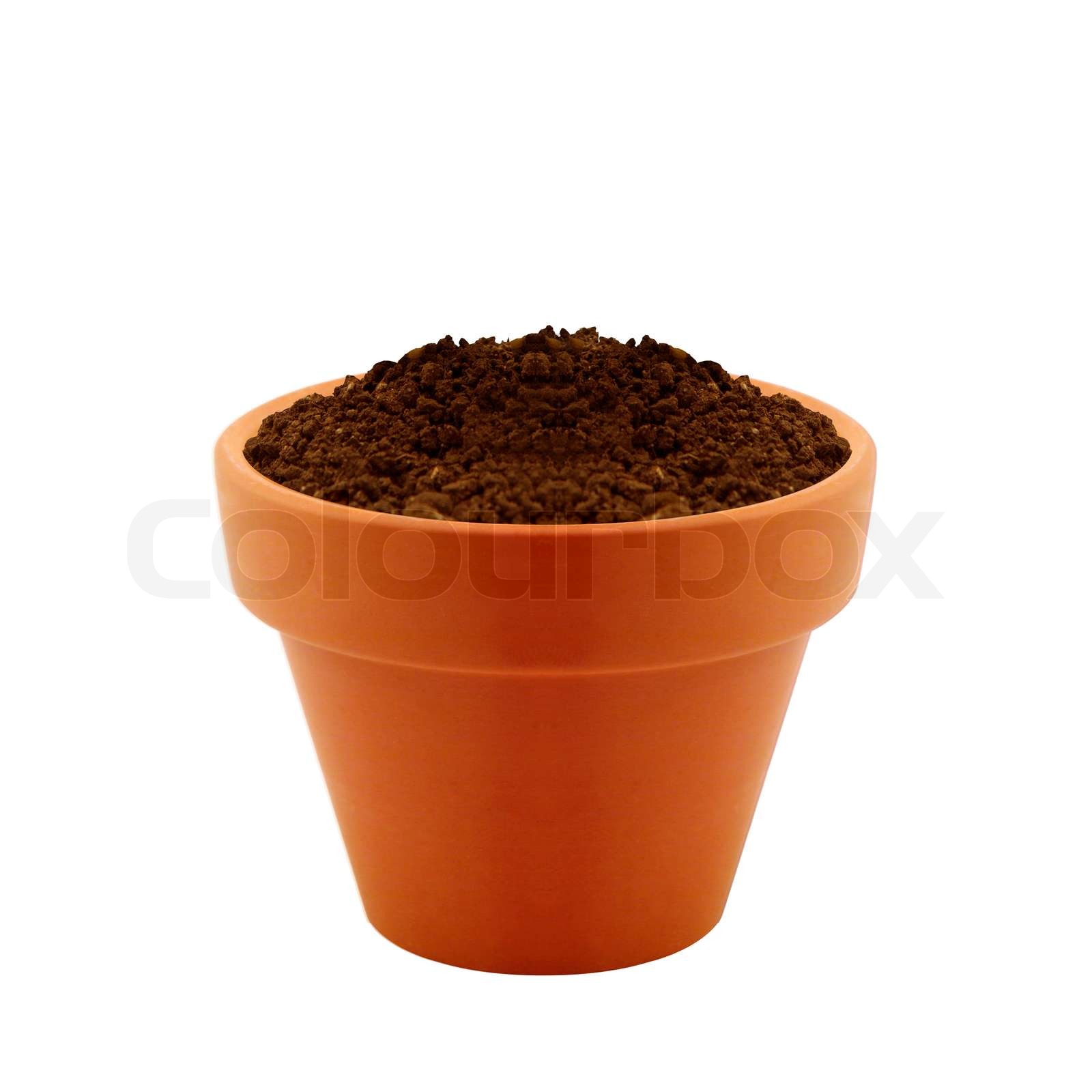 clay pot with Soil | Stock image | Colourbox